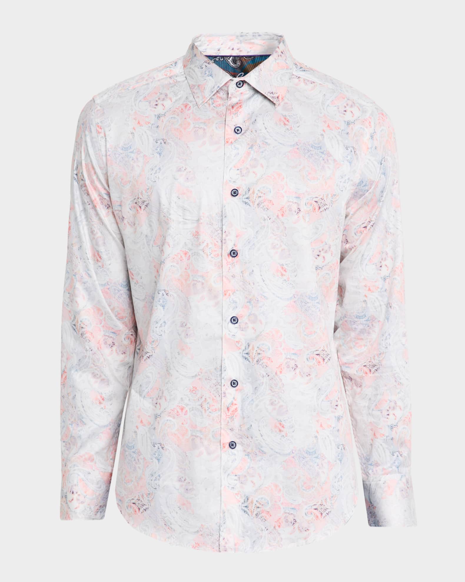 Robert Graham Men's Addington Stretch Satin Paisley Button-Down Shirt ...