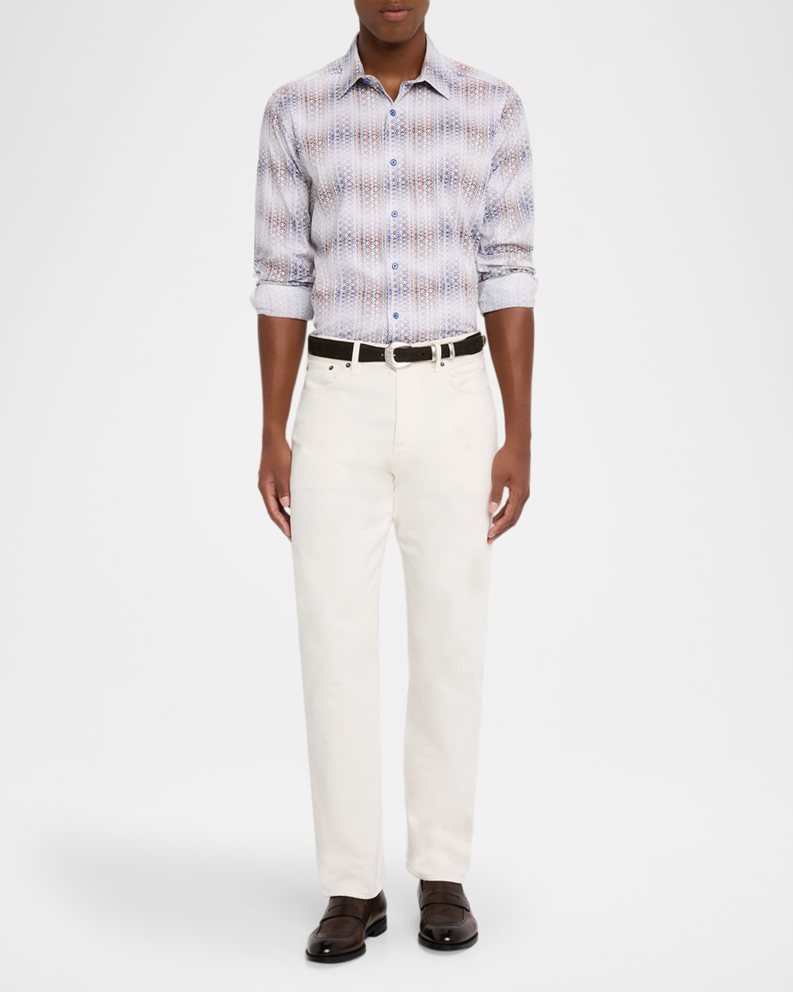 Robert Graham Men's Forsyth Micro-Hexagon Cotton Stretch Sport Shirt ...