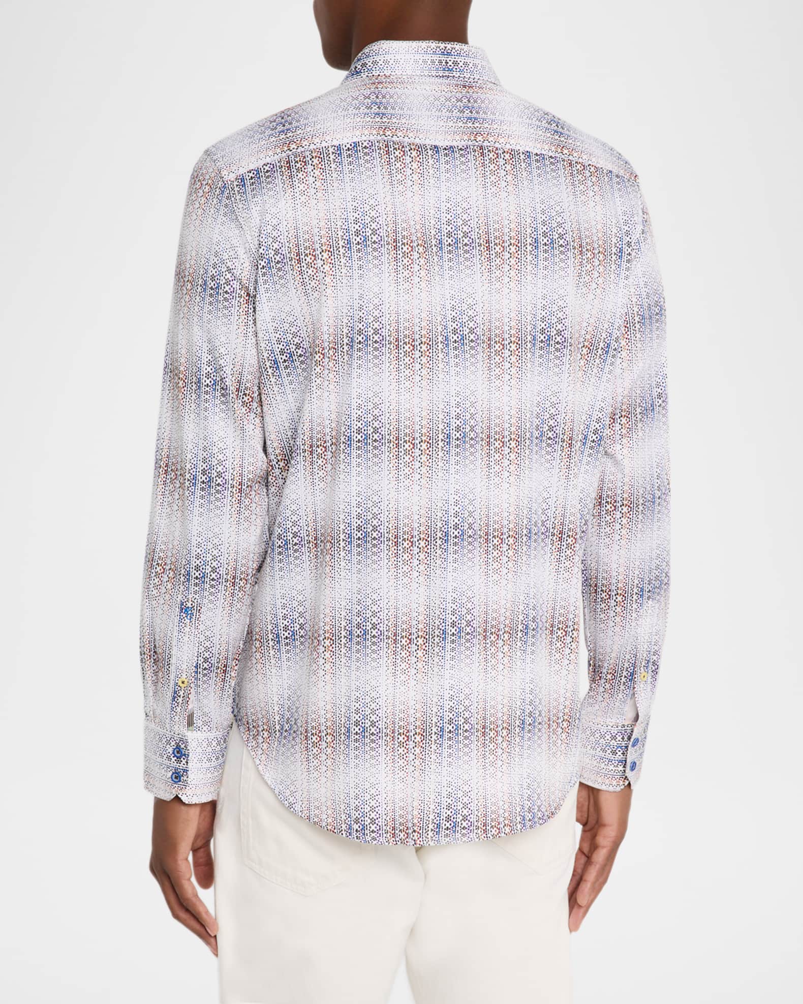 Robert Graham Men's Forsyth Micro-Hexagon Cotton Stretch Sport Shirt ...