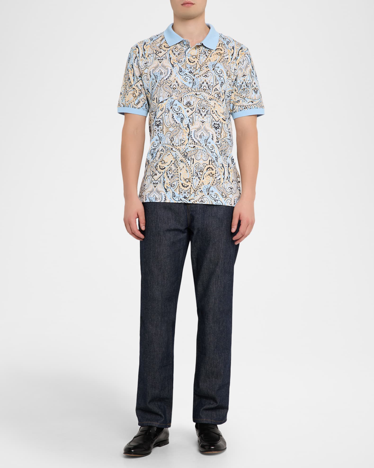 Robert Graham Men's Manucci Cotton Knit Paisley Polo Shirt | Neiman Marcus