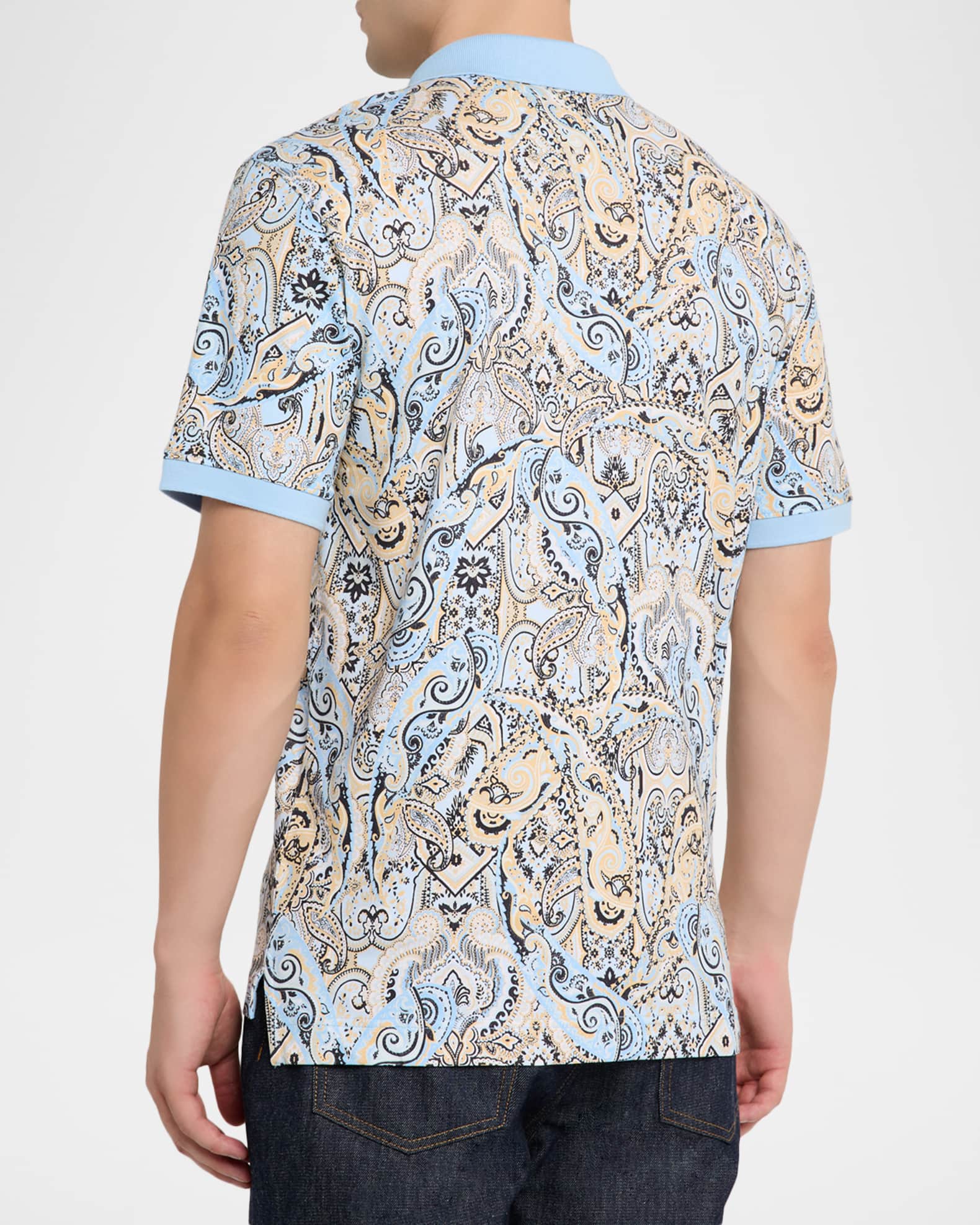 Robert Graham Men's Manucci Cotton Knit Paisley Polo Shirt | Neiman Marcus