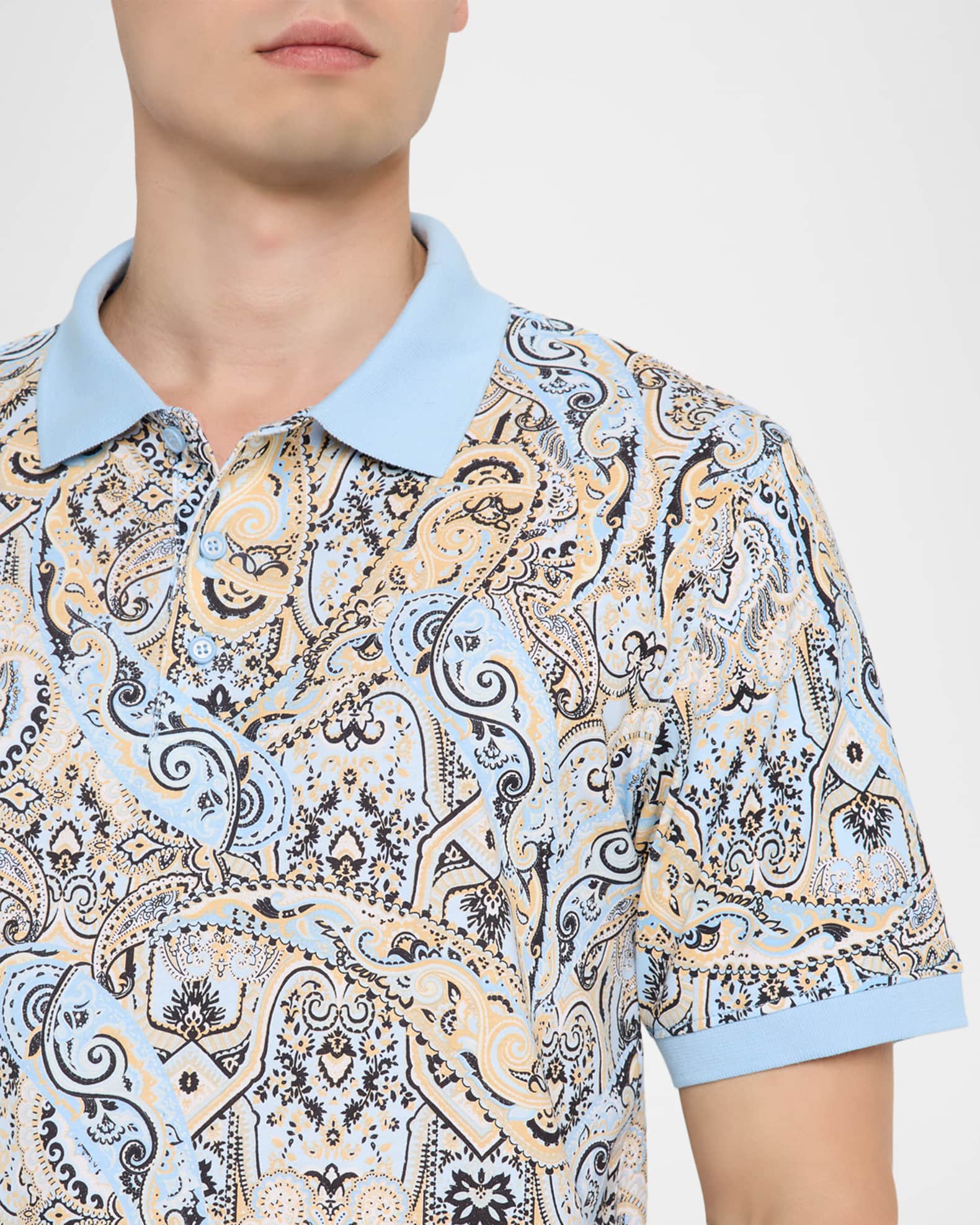 Robert Graham Men's Manucci Cotton Knit Paisley Polo Shirt | Neiman Marcus