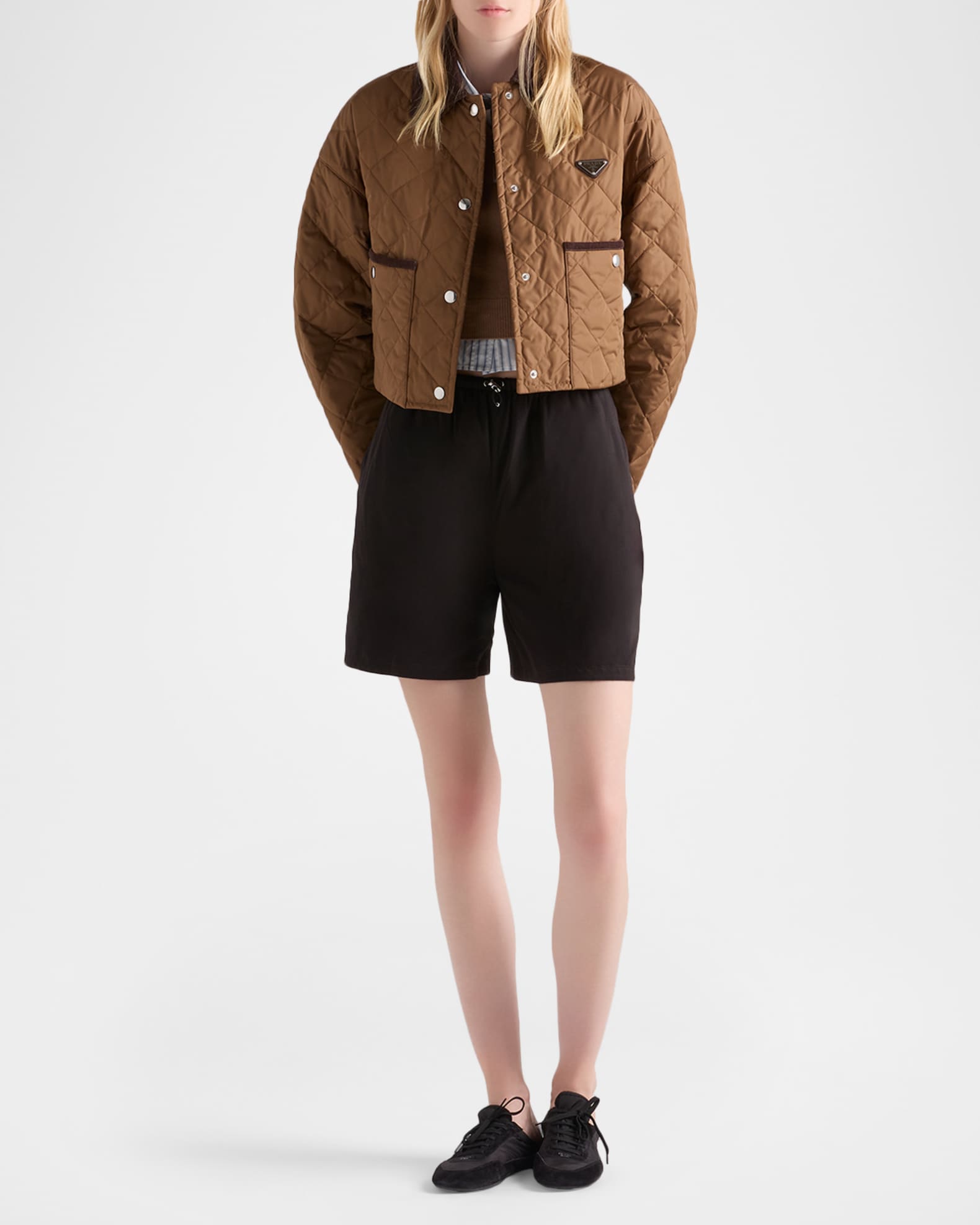 Prada Re-Nylon Cropped Jacket | Neiman Marcus