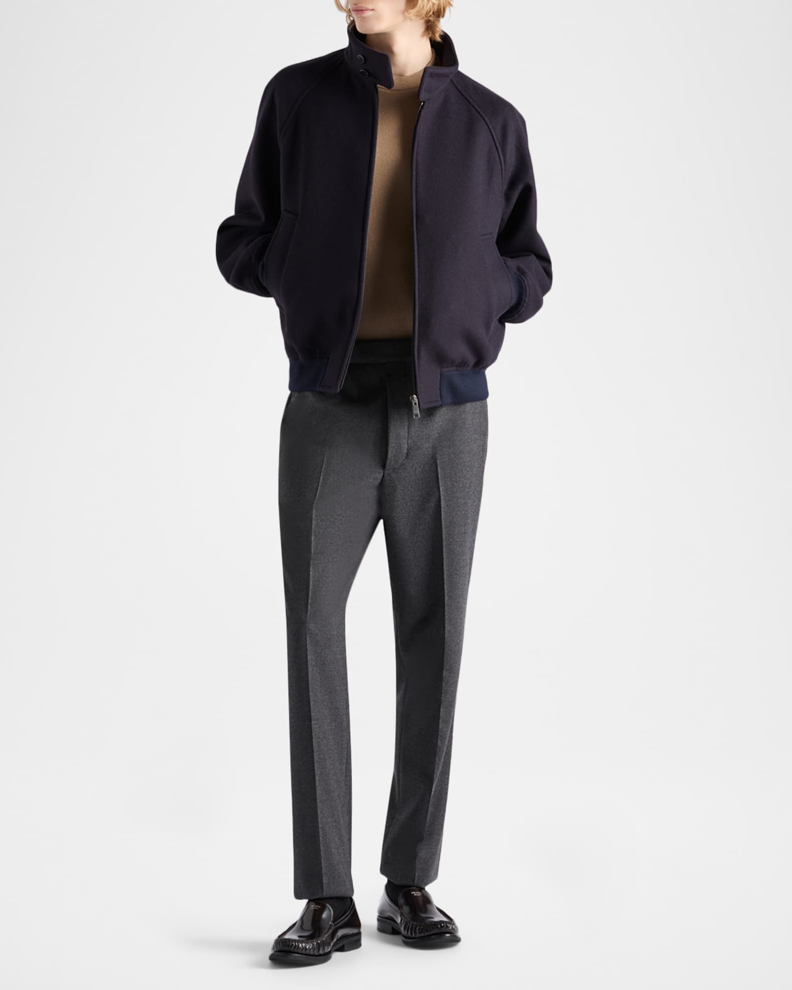 Prada Men's Cashmere Crewneck Sweater | Neiman Marcus
