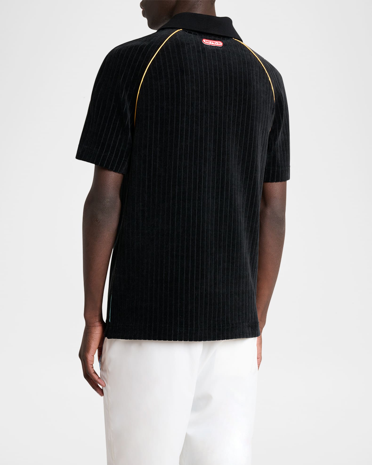 CASABLANCA Men's Velvet Rib Raglan Polo Shirt | Neiman Marcus