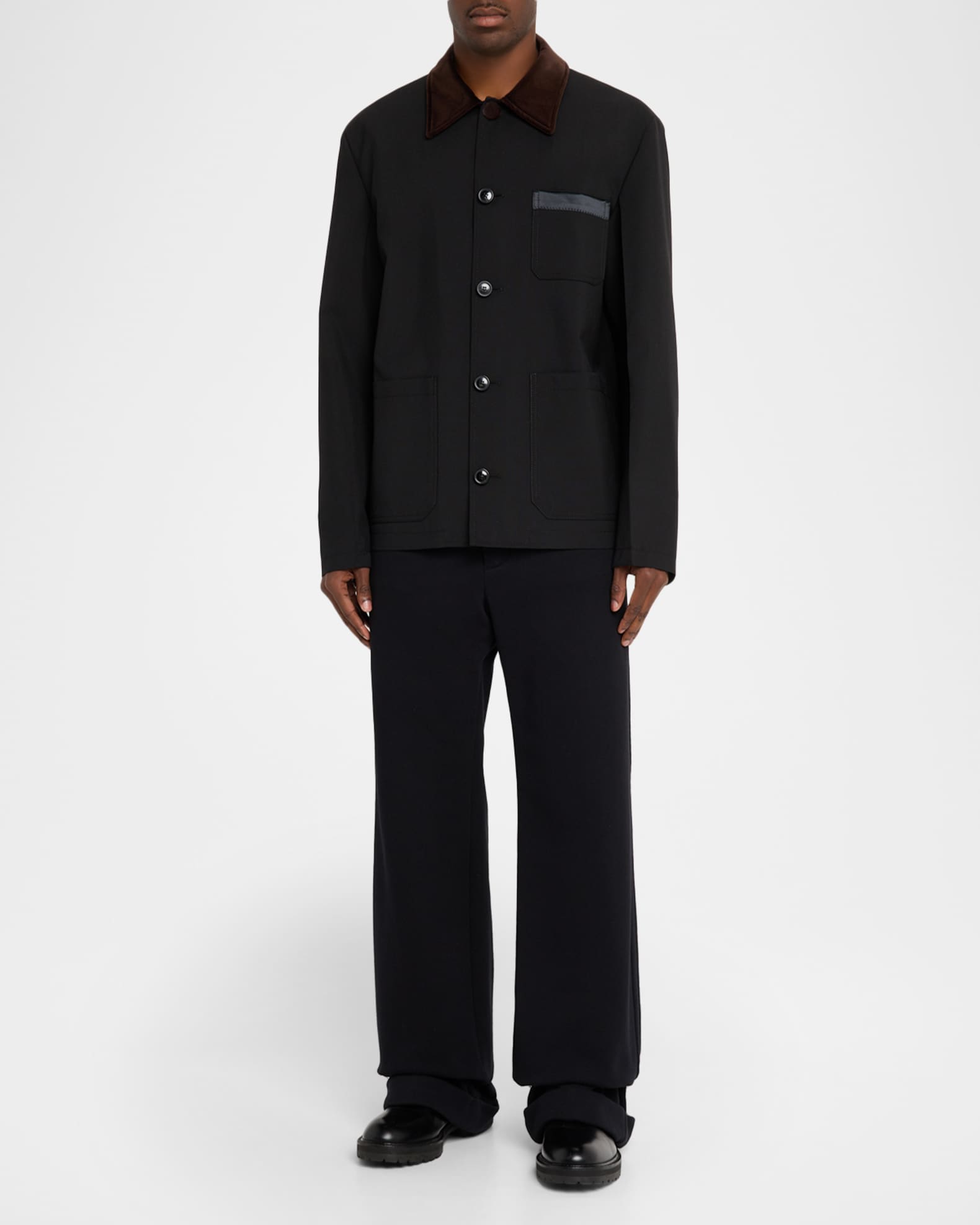 Marni Men's Tropical Wool Workwear Jacket | Neiman Marcus