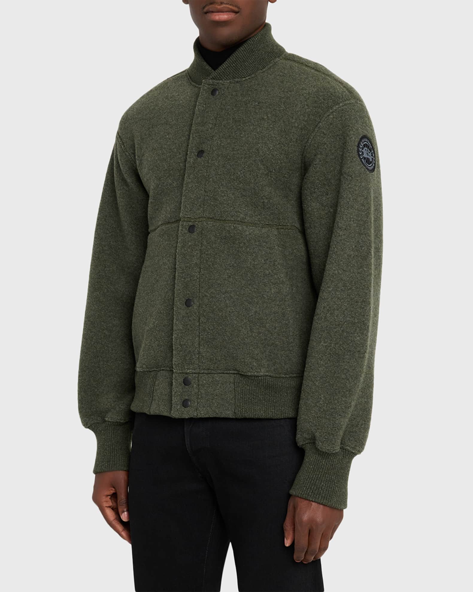Canada Goose Men's Hudson Fleece Snap-Front Bomber Jacket | Neiman Marcus