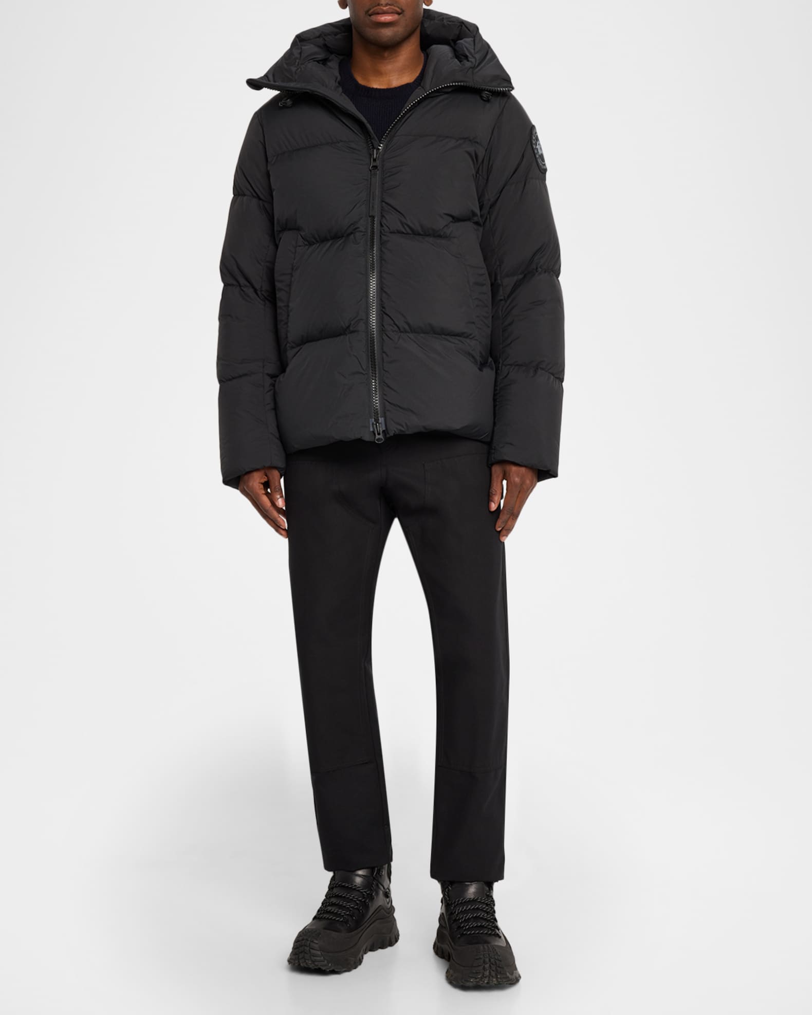 Canada Goose Men's Crofton Matte Nylon Hooded Puffer Jacket | Neiman Marcus