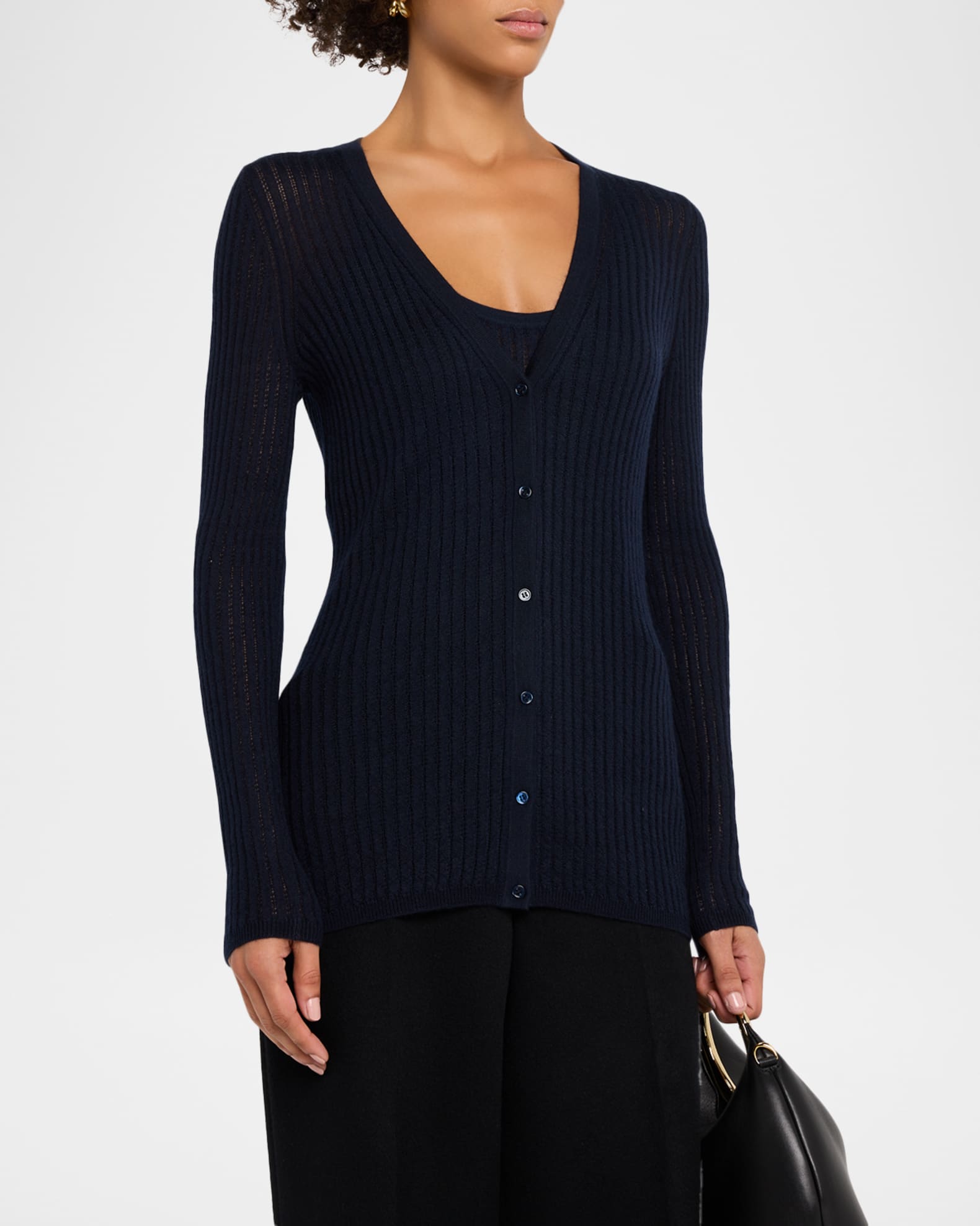 Gabriela Hearst Nevin Cashmere Pointelle Rib Tank Top | Neiman Marcus