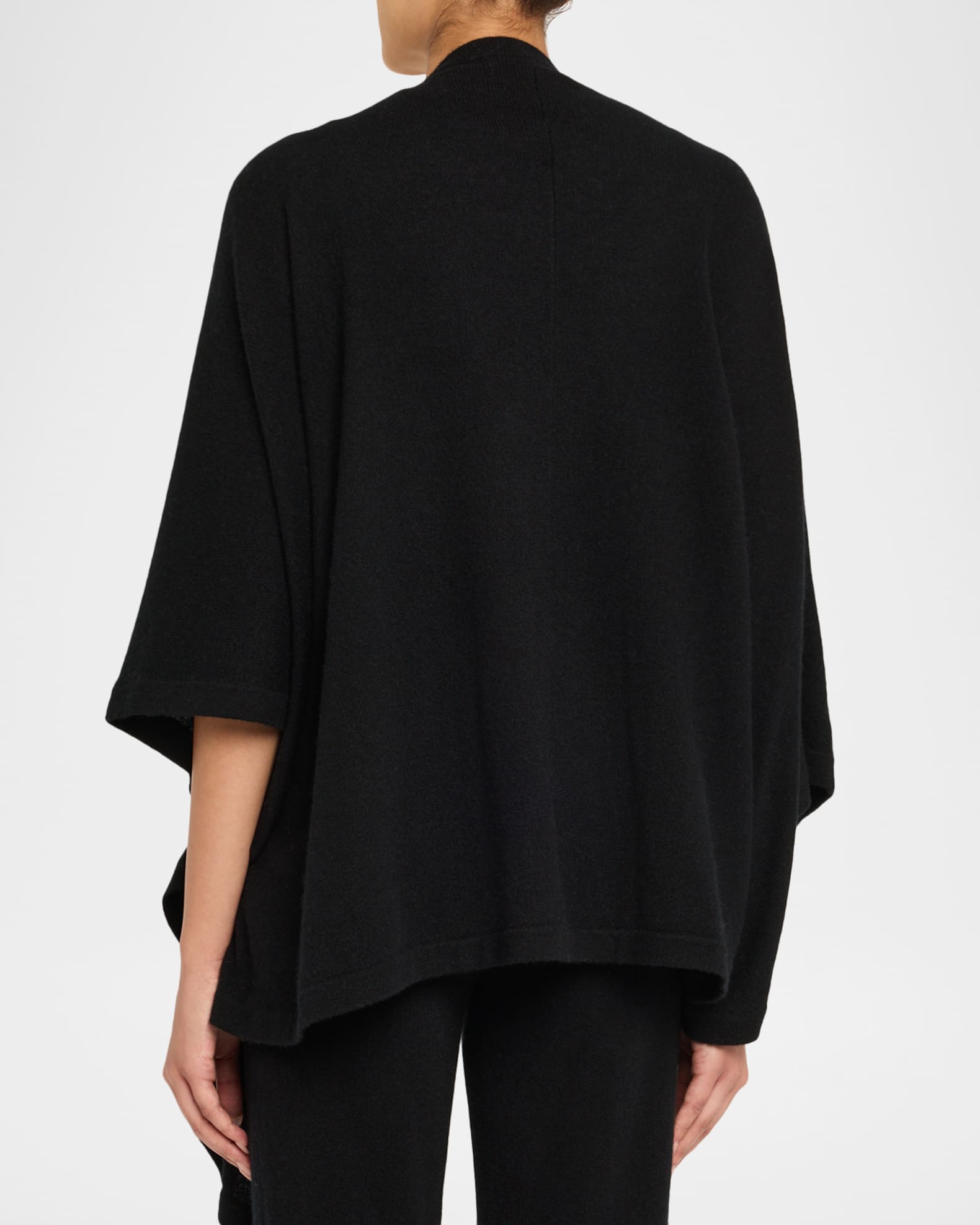 Neiman Marcus Cashmere Melange-Knit Cape | Neiman Marcus