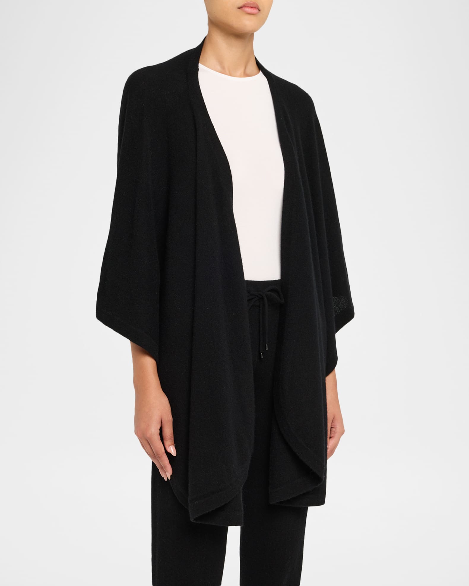 Neiman Marcus Cashmere Melange-Knit Cape | Neiman Marcus