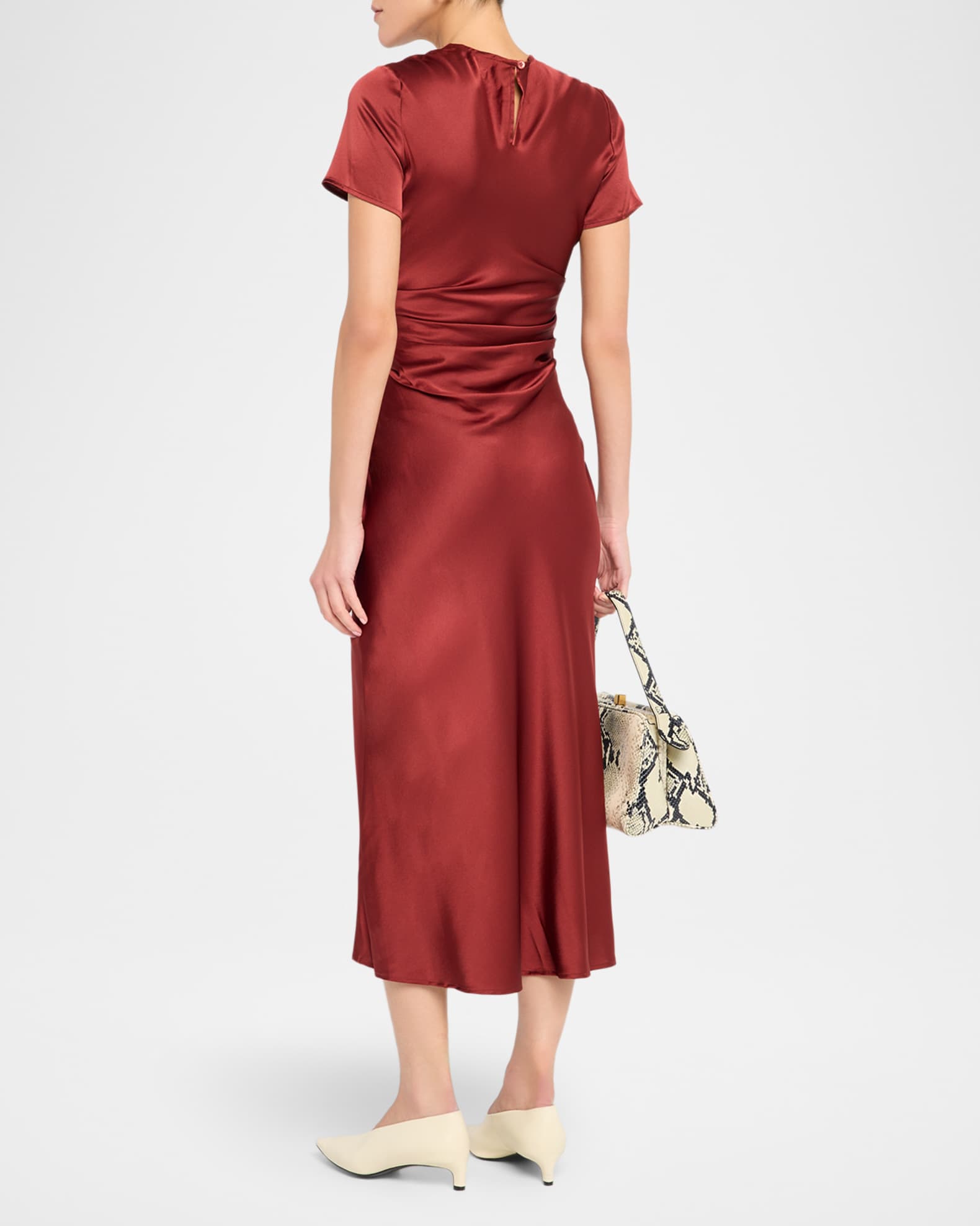 STAUD Marcel Silk Midi Dress | Neiman Marcus