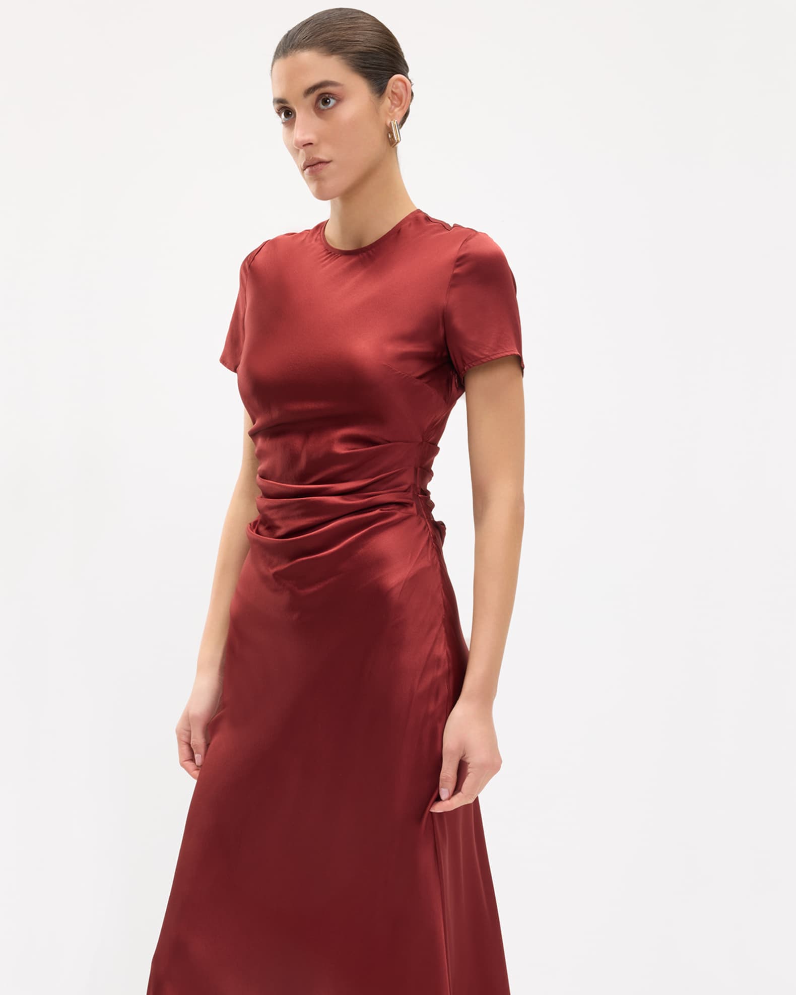 STAUD Marcel Silk Midi Dress | Neiman Marcus