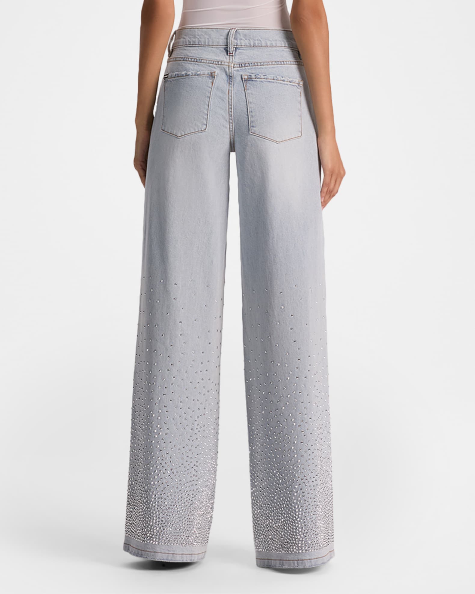 Alice + Olivia Amazing Embellished Wide-Leg Jeans | Neiman Marcus
