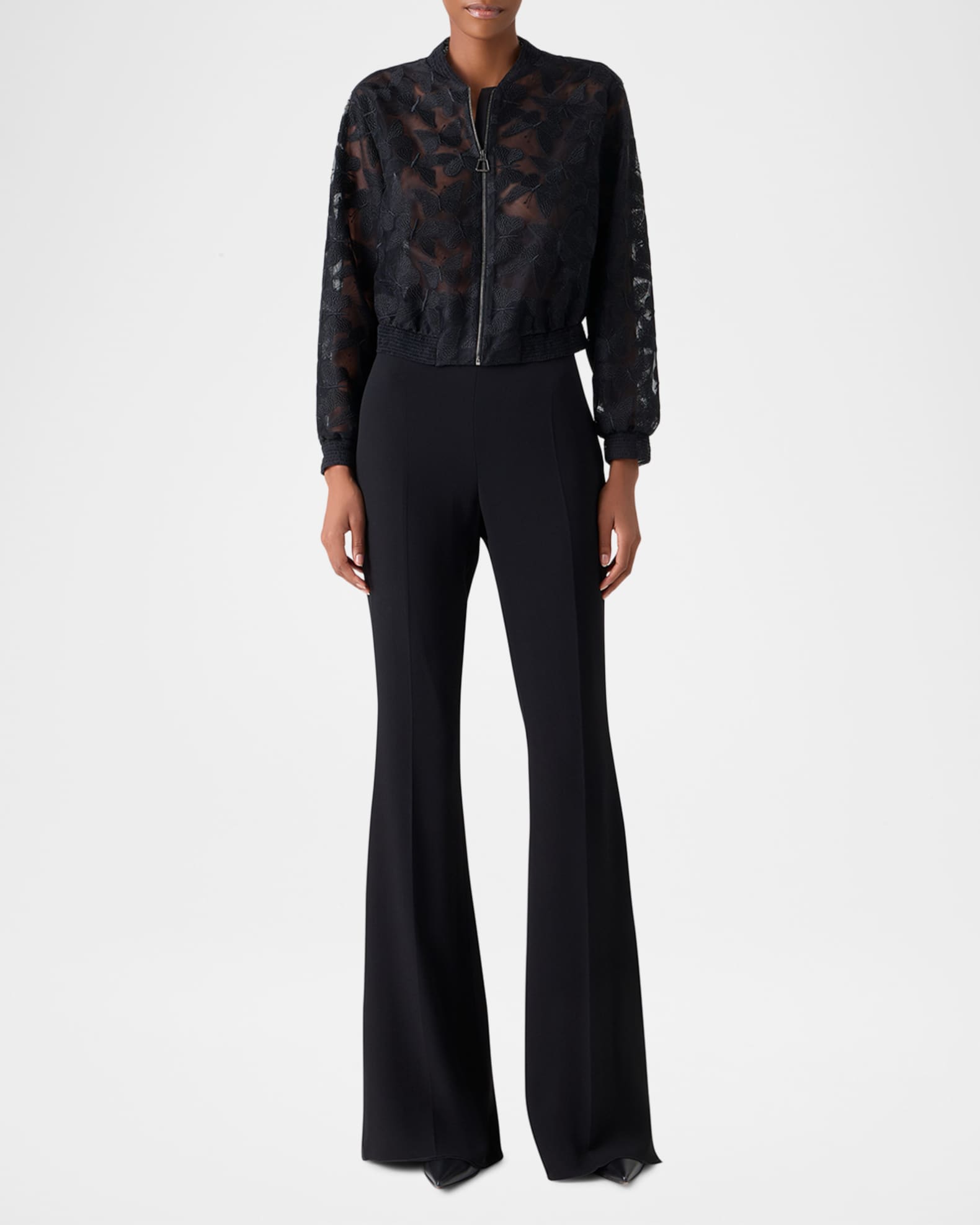 Akris Butterfly Embroidered Bomber Jacket | Neiman Marcus