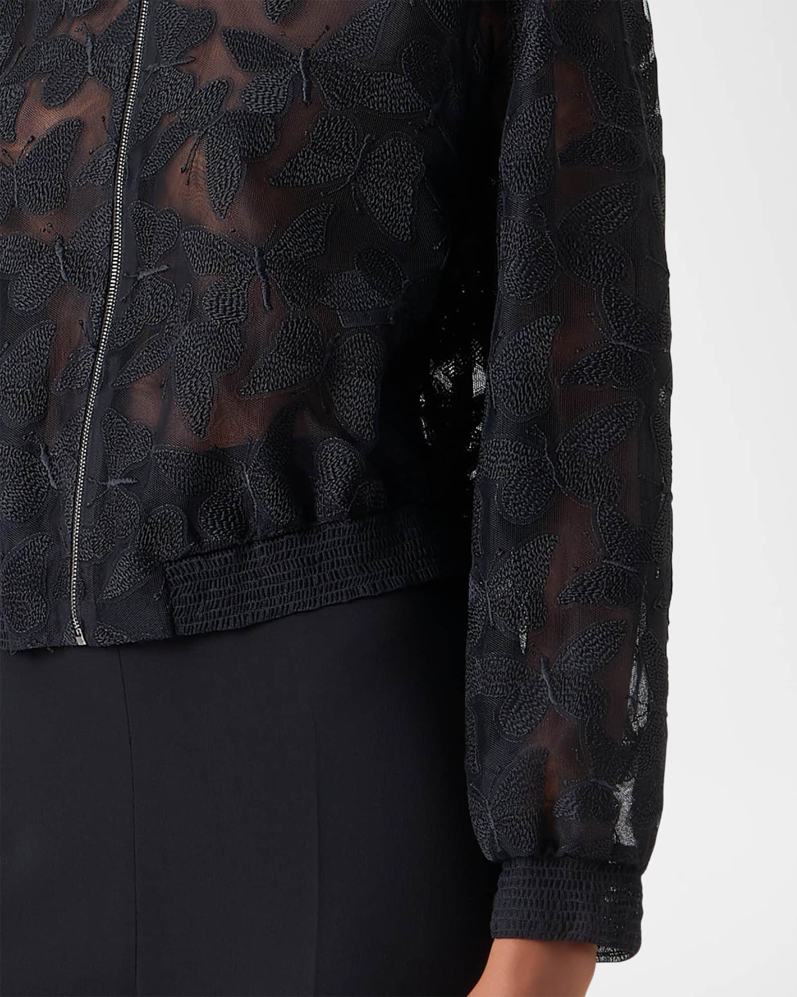 Akris Butterfly Embroidered Bomber Jacket | Neiman Marcus
