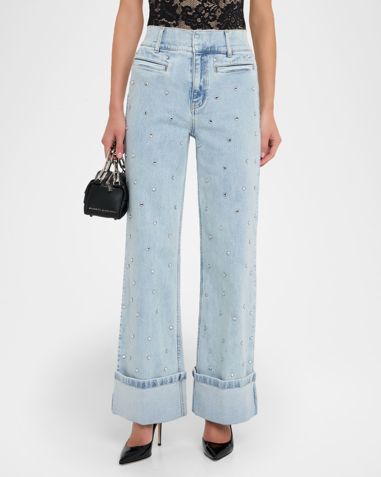 Generation Love Raquel Embellished Wide-Leg Jeans | Neiman Marcus