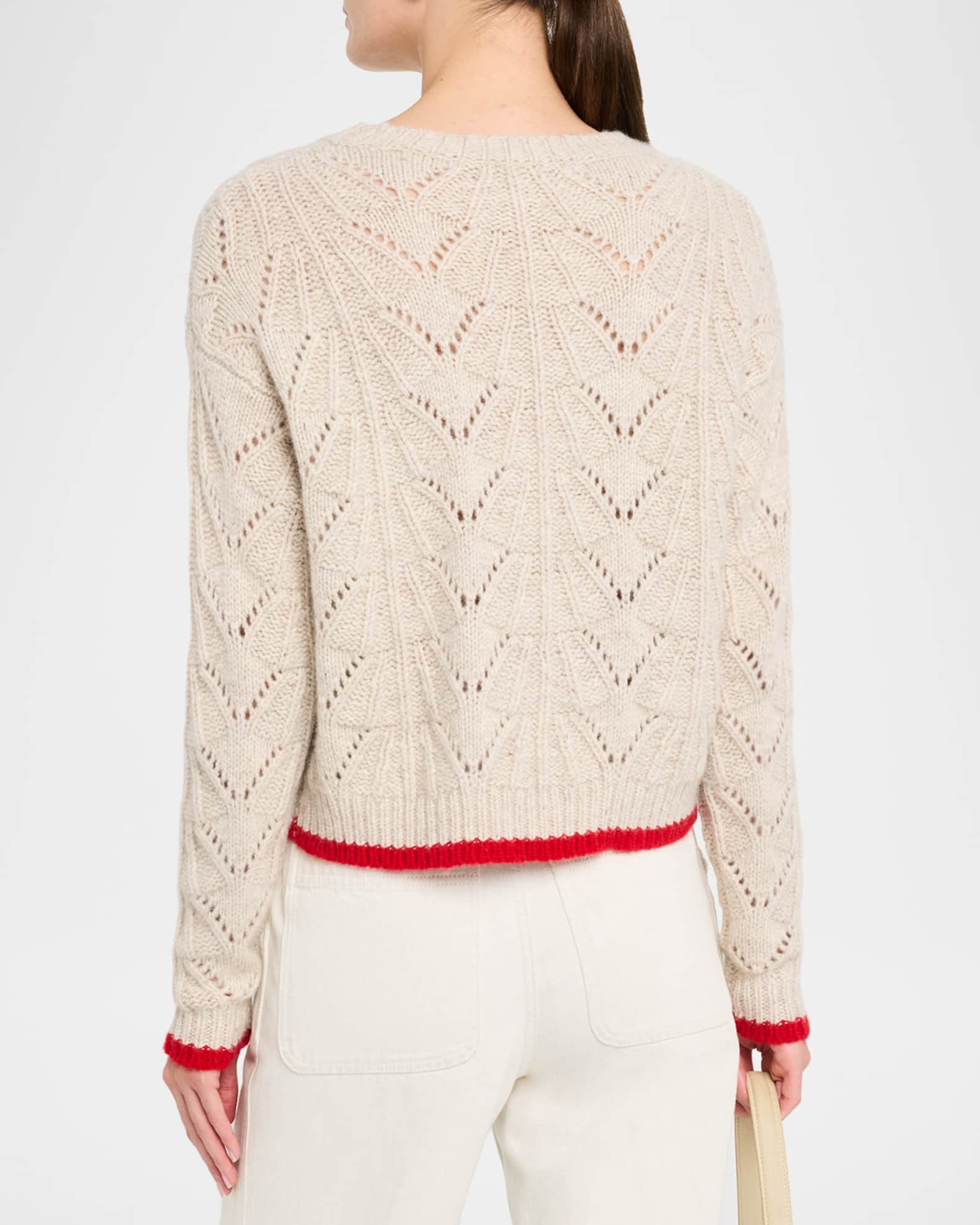 Autumn Cashmere Boxy Shell-Stitch Cashmere Sweater | Neiman Marcus