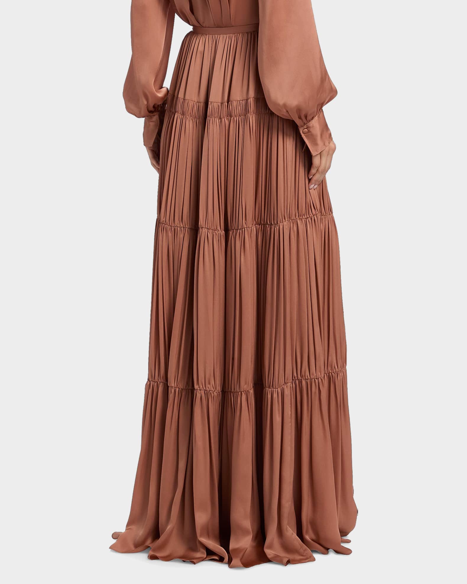 Ulla Johnson Gaelle Gathered Silk Maxi Skirt | Neiman Marcus