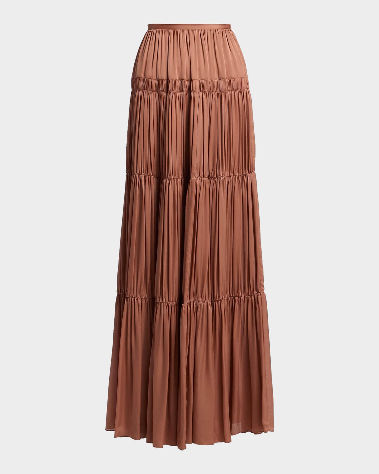 Ulla Johnson Gaelle Gathered Silk Maxi Skirt | Neiman Marcus