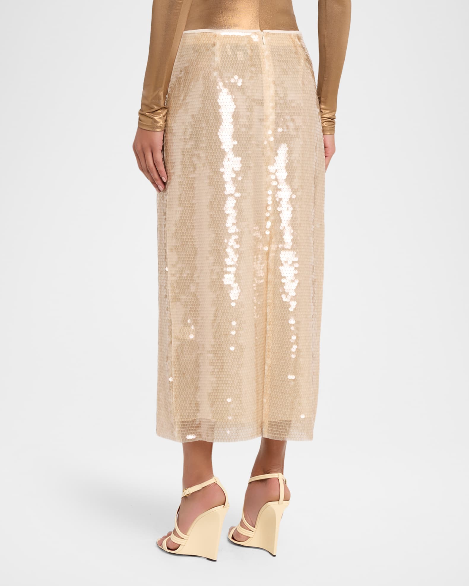 Tanya Taylor Kiah Sequined Midi Skirt | Neiman Marcus