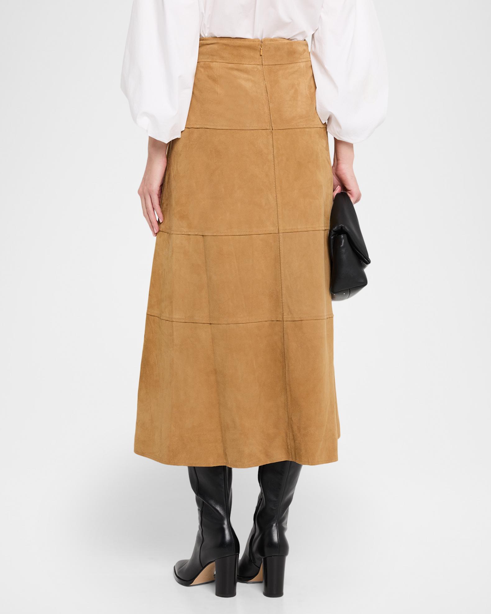 Tanya Taylor Hudson Suede Midi Skirt | Neiman Marcus