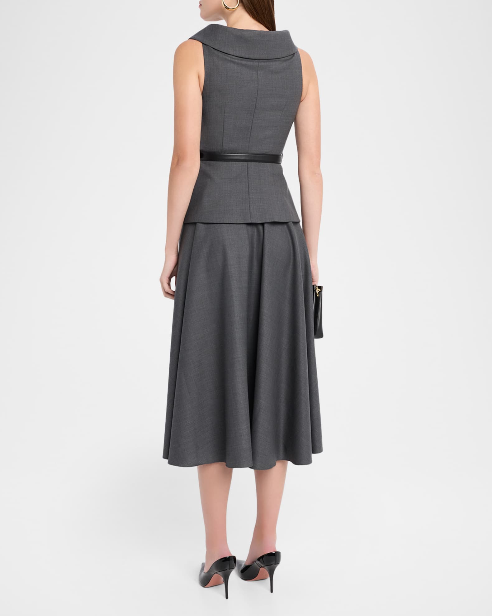 Self-Portrait Wool-Blend Tailored Midi Dress | Neiman Marcus