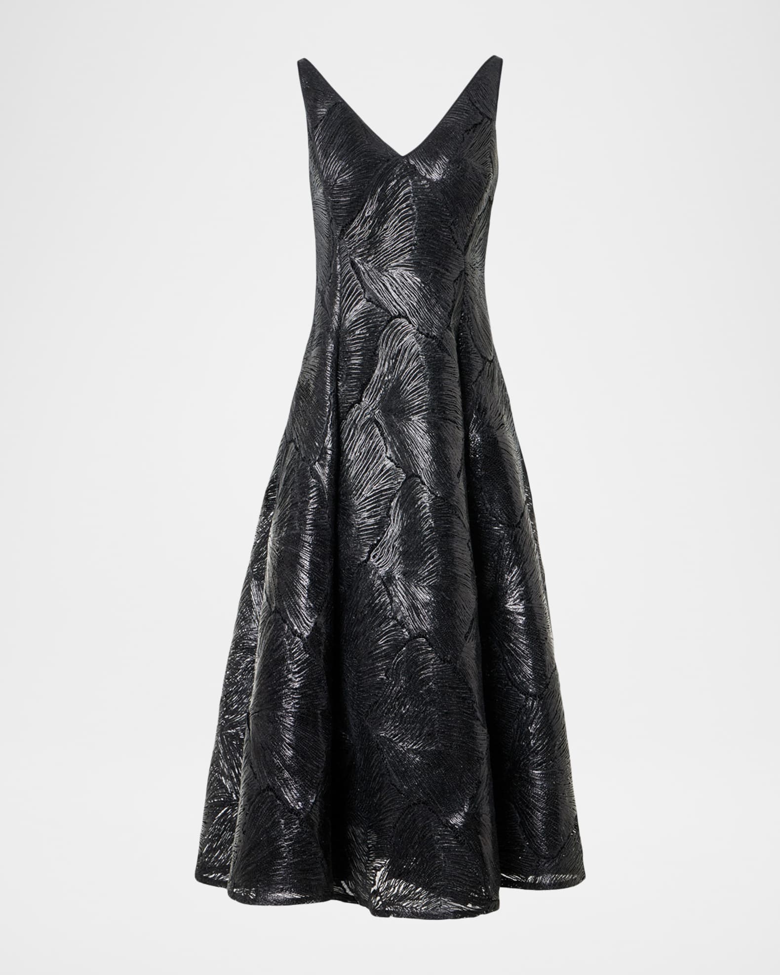 Akris Lacquered Sea Faille Sleeveless Midi Dress | Neiman Marcus