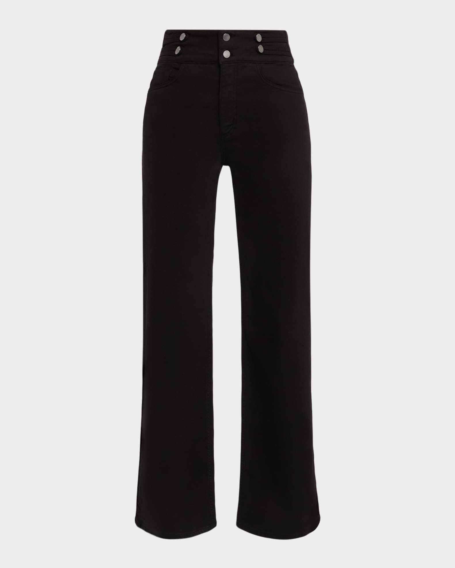 Ramy Brook Liv Double-Button Wide-Leg Jeans | Neiman Marcus