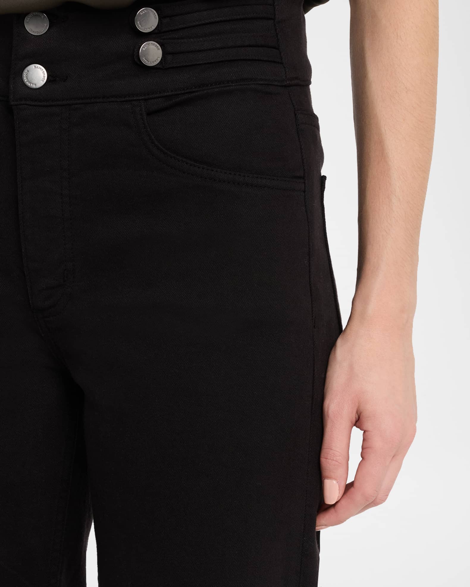 Ramy Brook Liv Double-Button Wide-Leg Jeans | Neiman Marcus