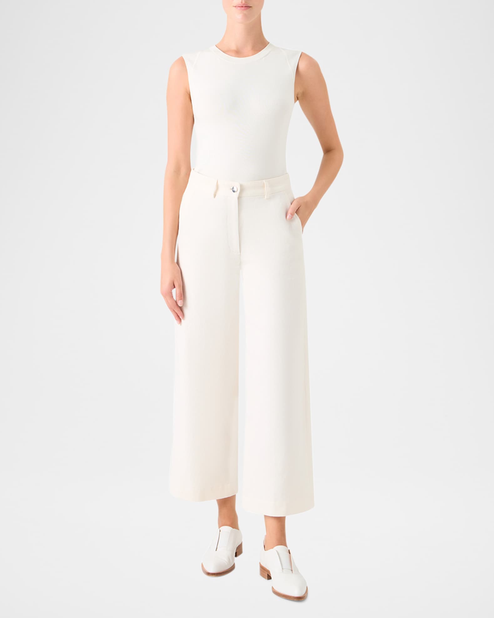 Akris Sleeveless Fitted Silk Knit Top | Neiman Marcus