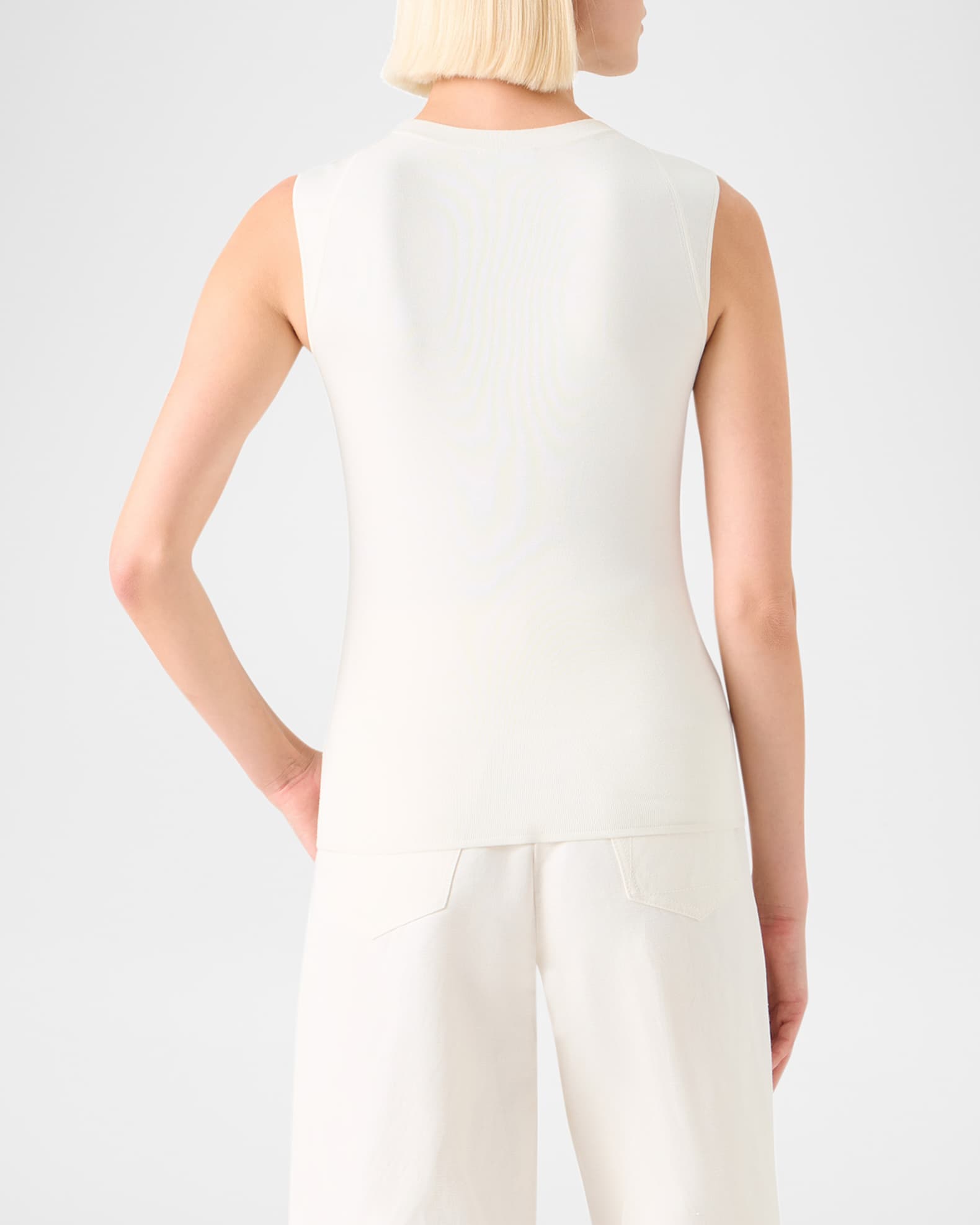 Akris Sleeveless Fitted Silk Knit Top | Neiman Marcus