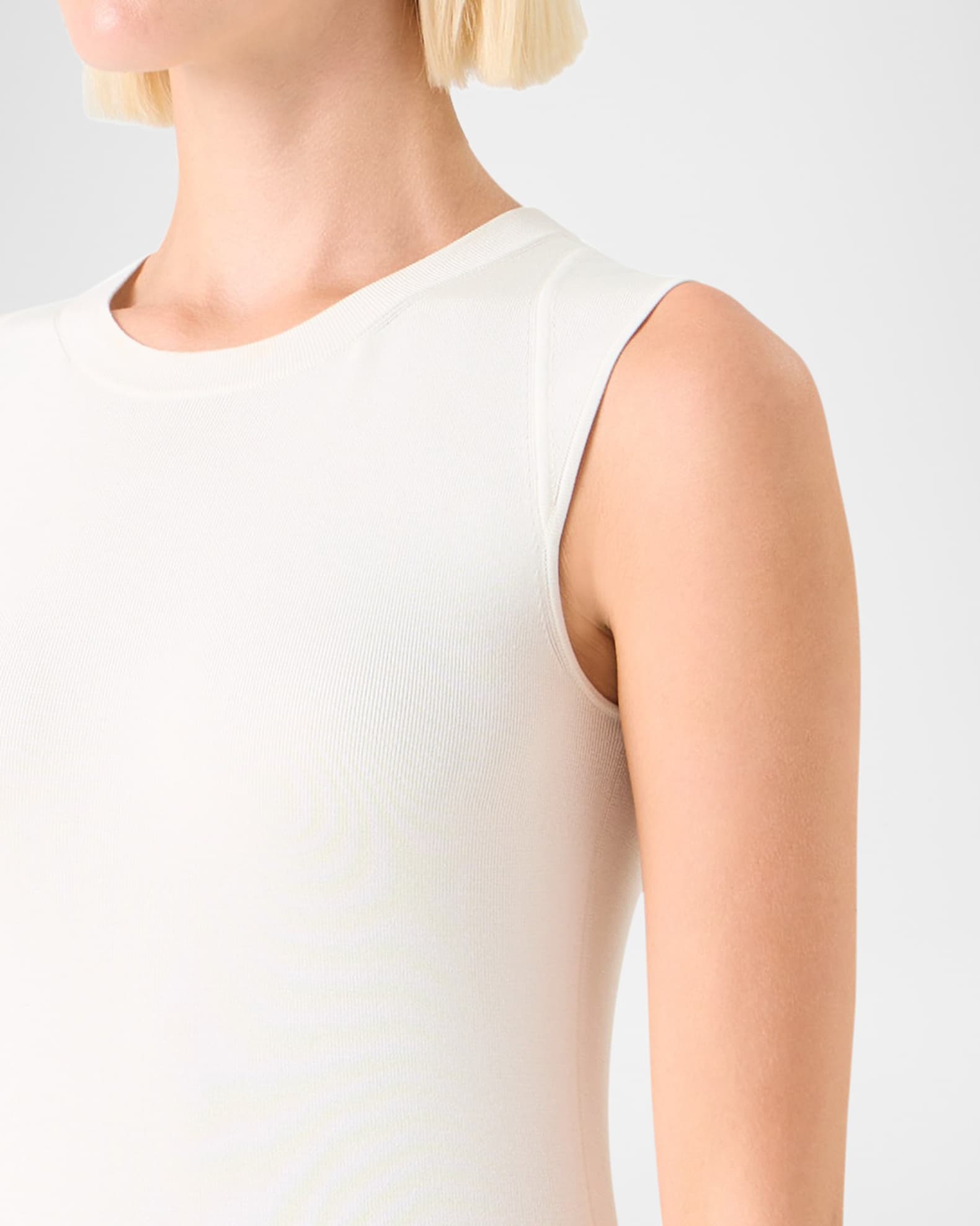 Akris Sleeveless Fitted Silk Knit Top | Neiman Marcus