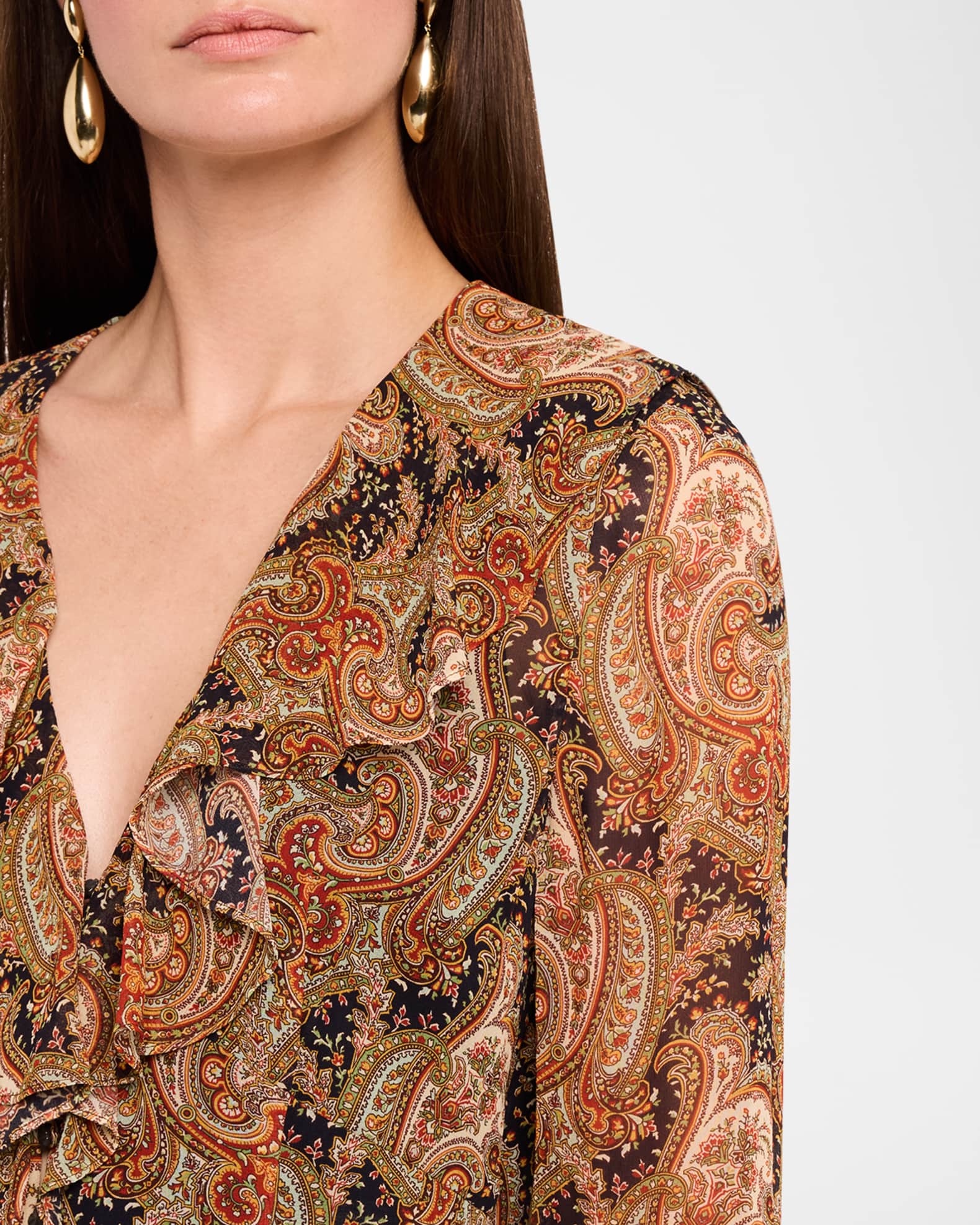 Veronica Beard Adrienne Silk Bell-Sleeve Mini Dress | Neiman Marcus