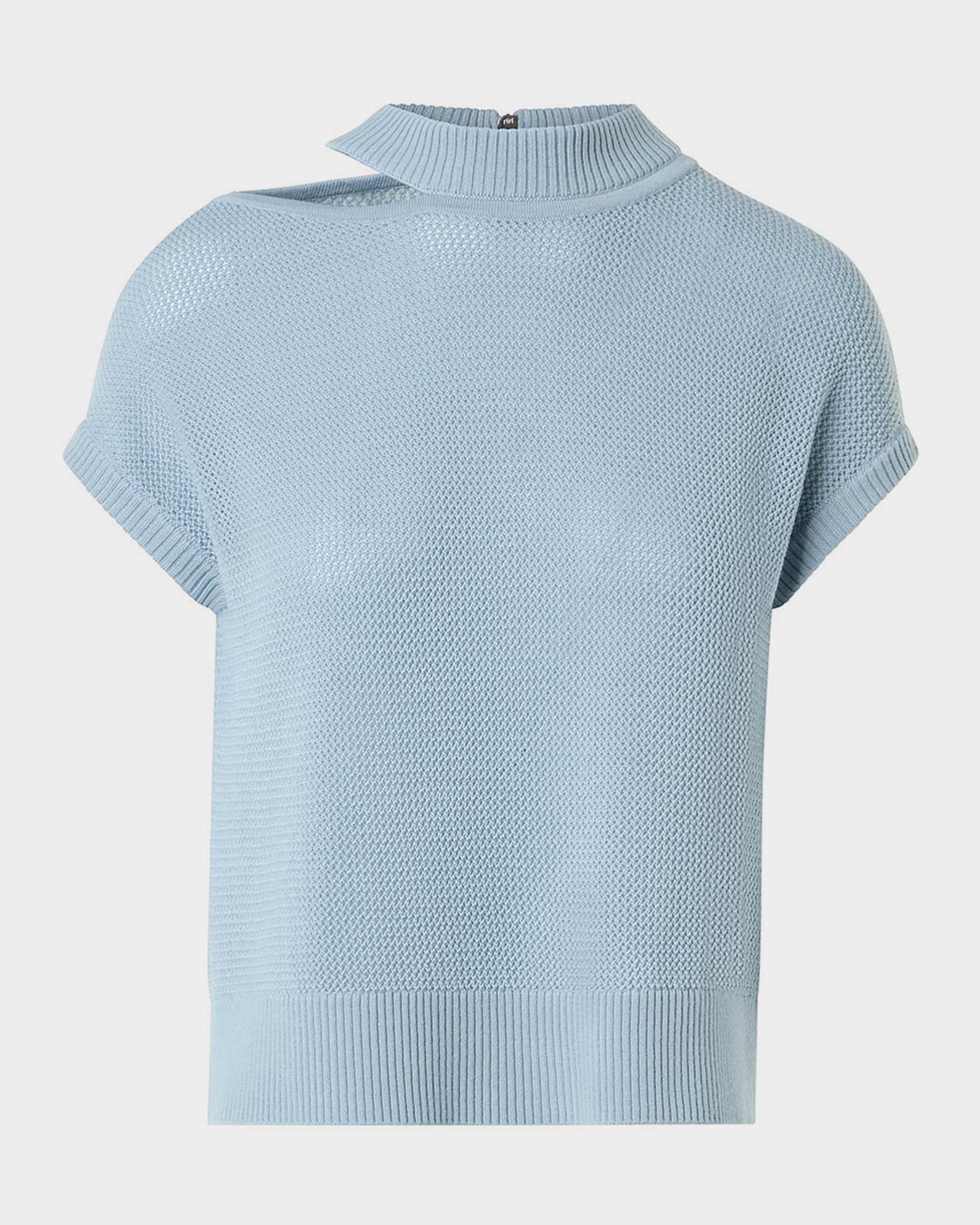 Akris punto Cutout-Neck Wool Knit Sweater | Neiman Marcus