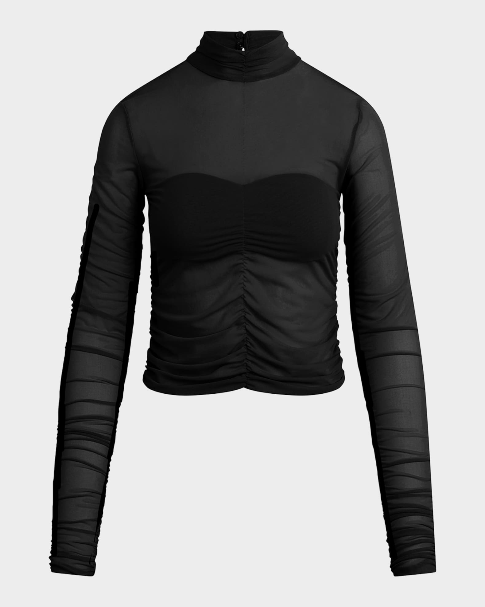 Favorite Daughter The Love Language Ruched Mesh Top | Neiman Marcus
