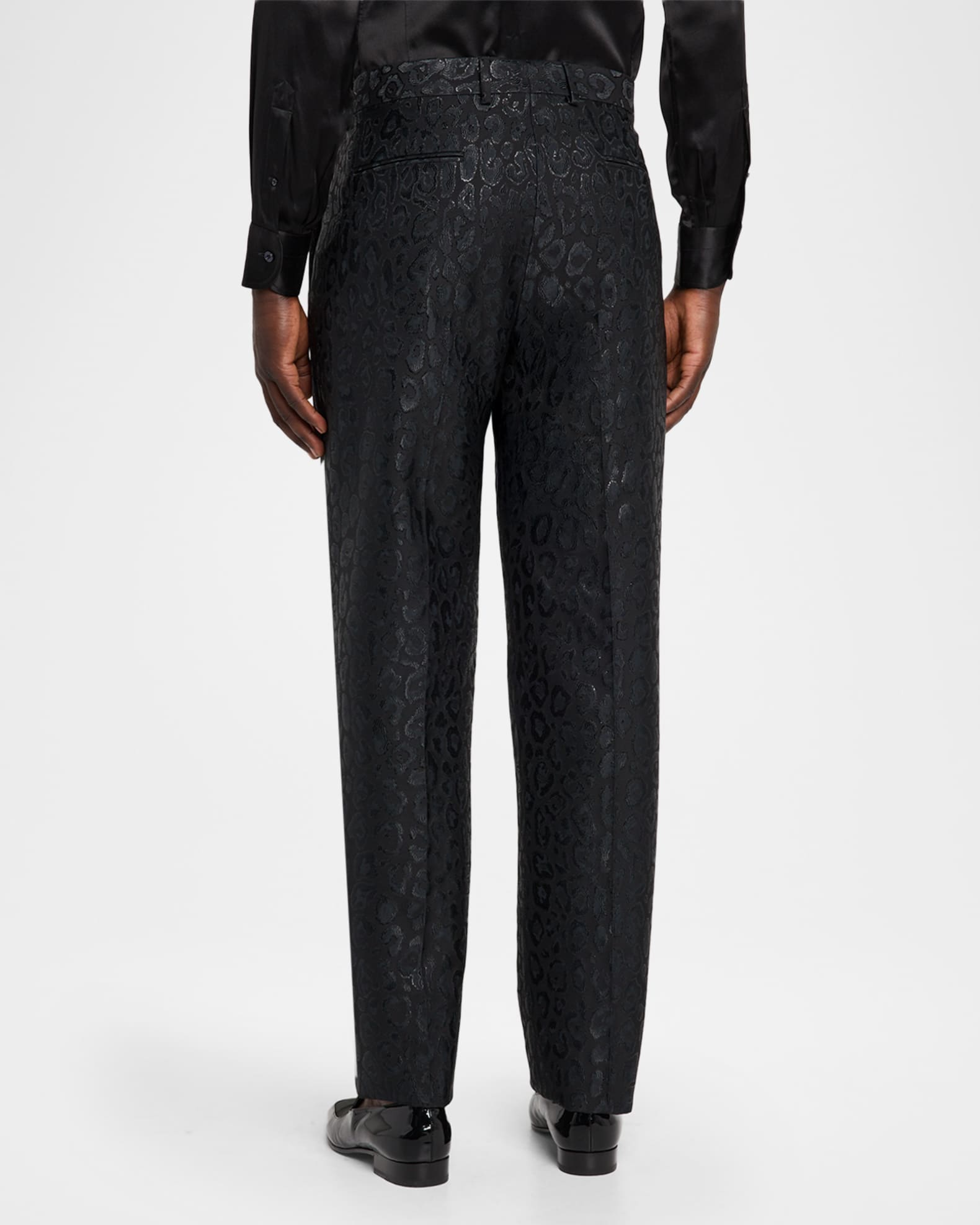 Versace Men's Leopard Jacquard Formal Pants | Neiman Marcus