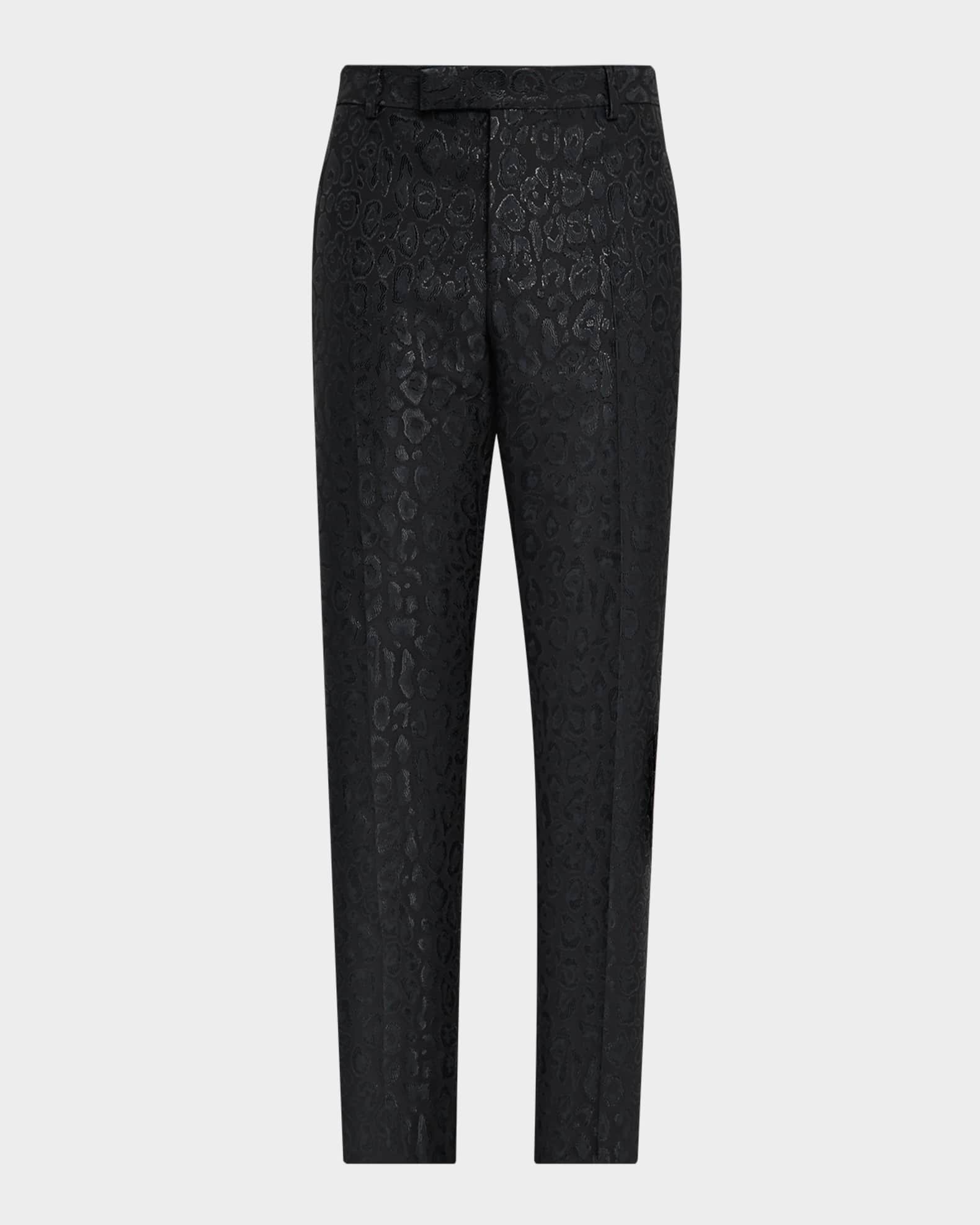 Versace Men's Leopard Jacquard Formal Pants | Neiman Marcus