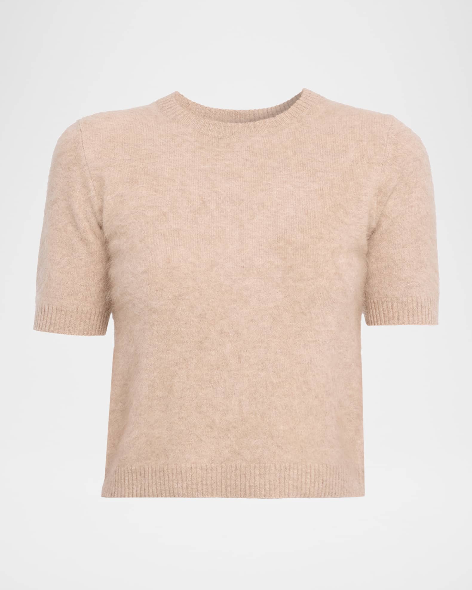 Autumn Cashmere Cropped Fuzzy Crewneck Sweater | Neiman Marcus