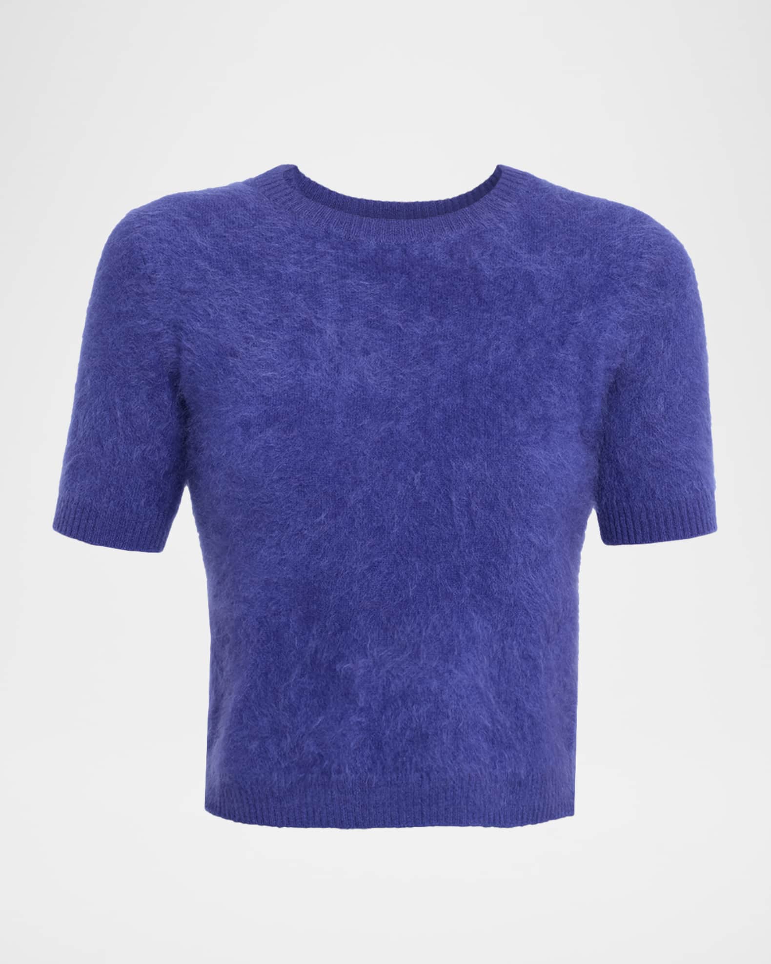 Autumn Cashmere Cropped Fuzzy Crewneck Sweater | Neiman Marcus