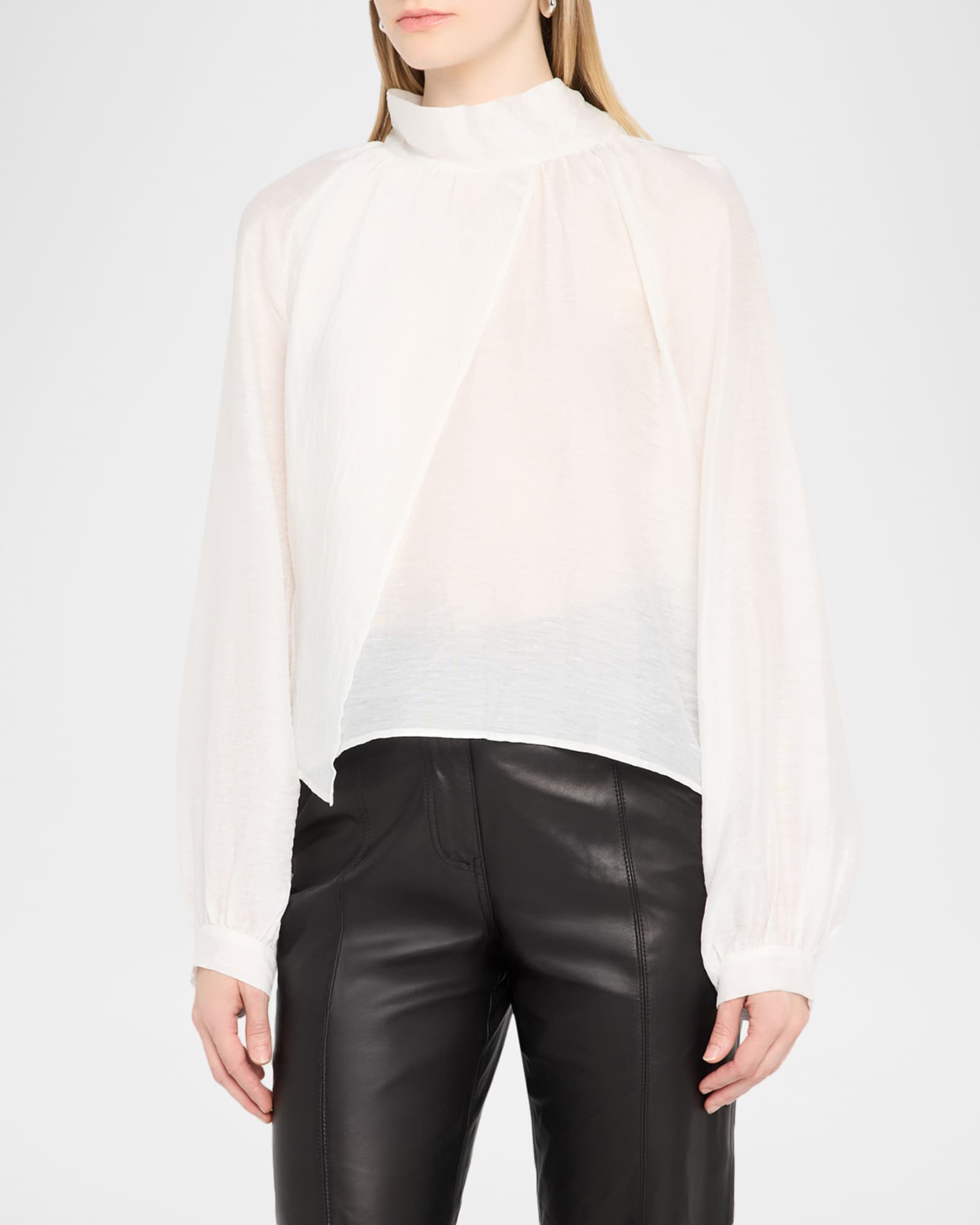 Iro Nahae Draped Overlap Blouse | Neiman Marcus