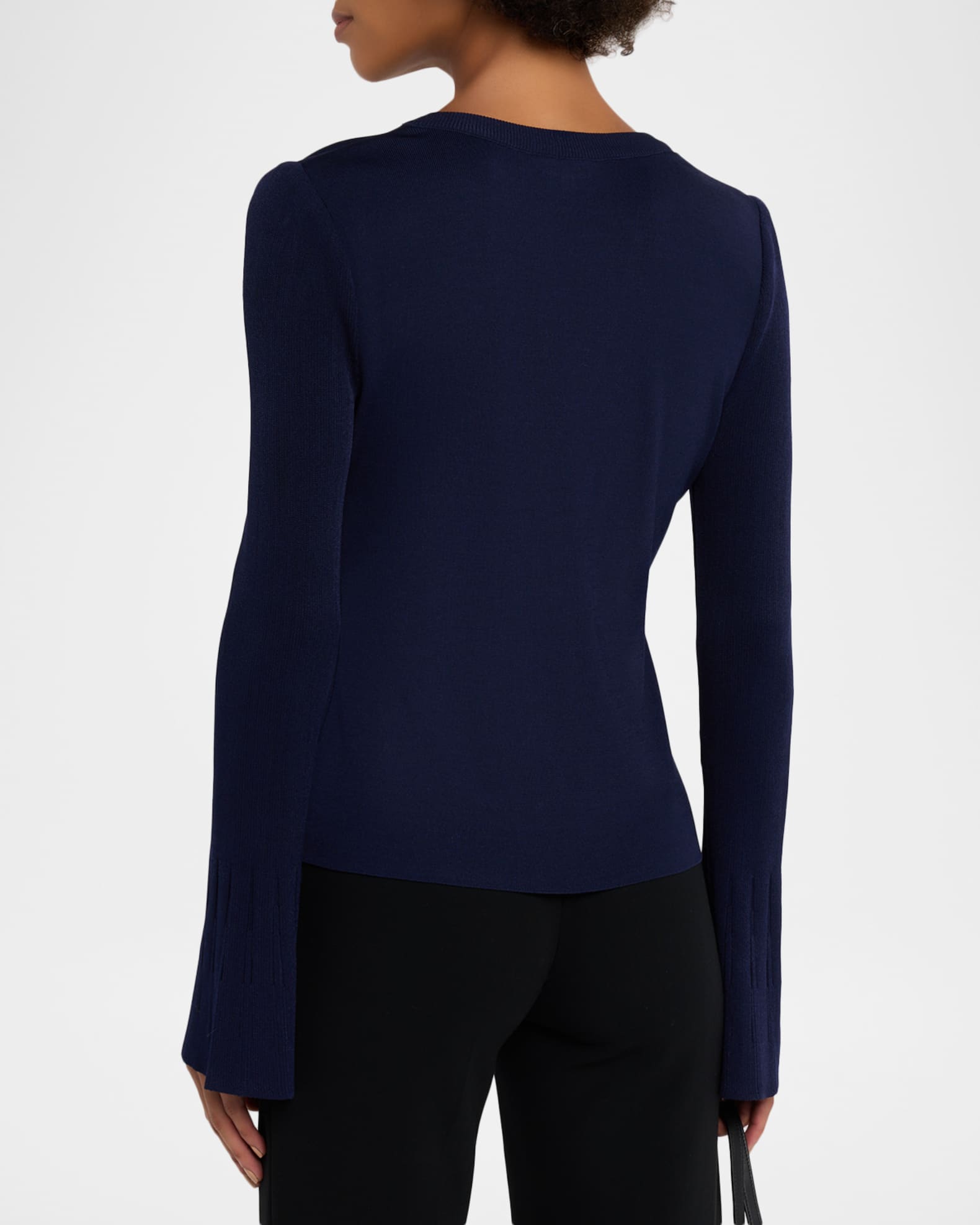 Misook x Lani Lynn Bell-Sleeve Knit Cardigan | Neiman Marcus