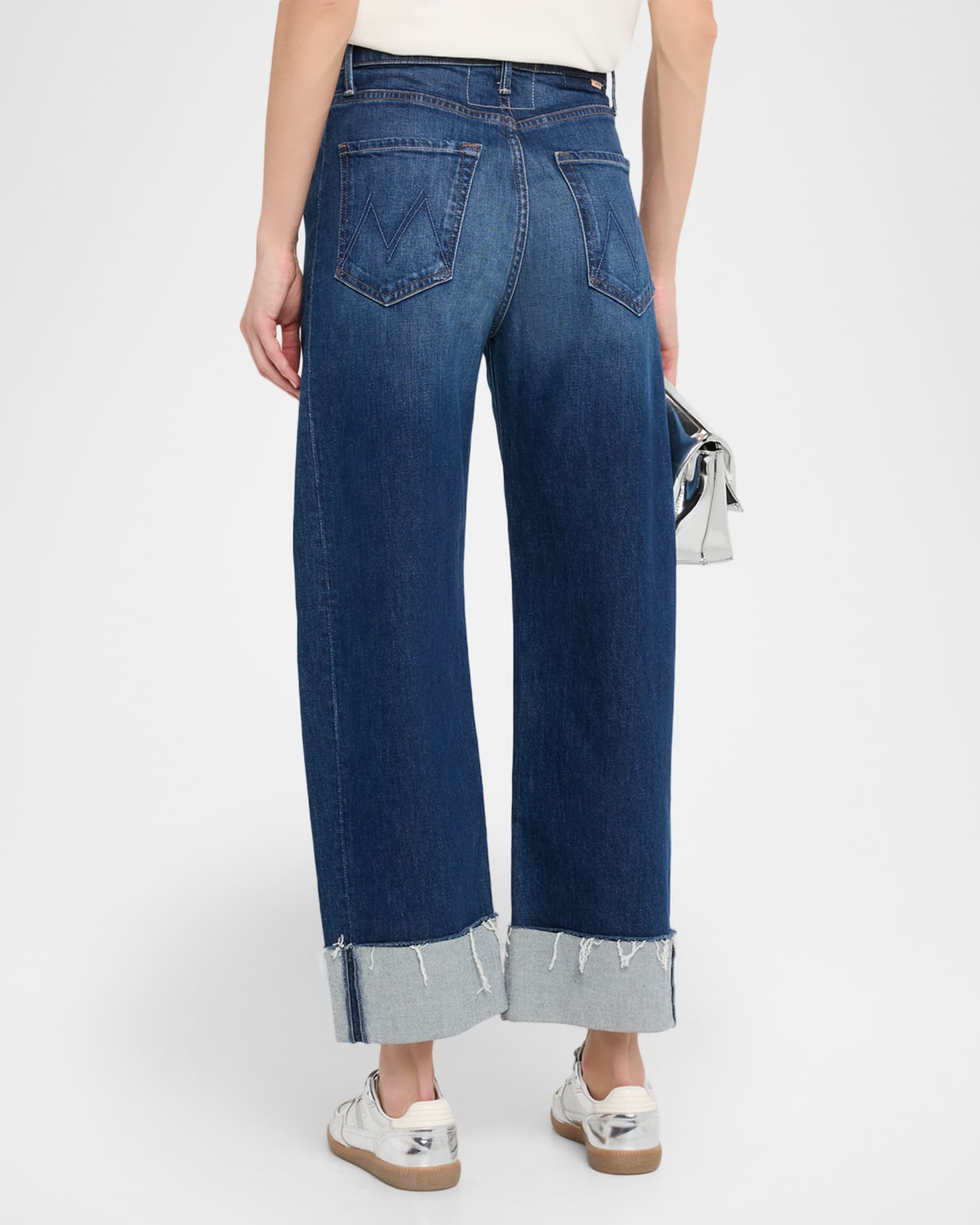 MOTHER The Half-Pipe Ankle Cuff Fray Jeans | Neiman Marcus