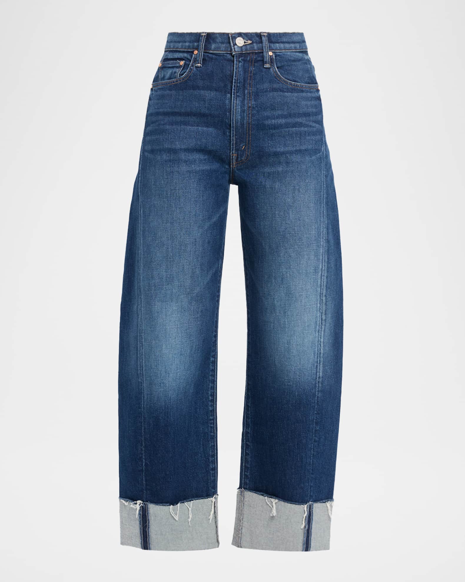 MOTHER The Half-Pipe Ankle Cuff Fray Jeans | Neiman Marcus