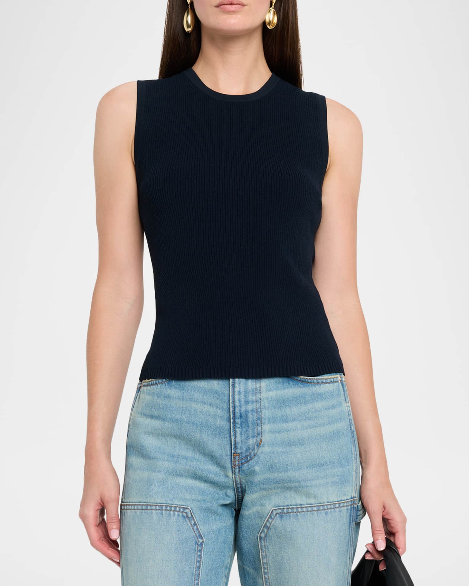 Veronica Beard Sid Crewneck Tank Top | Neiman Marcus