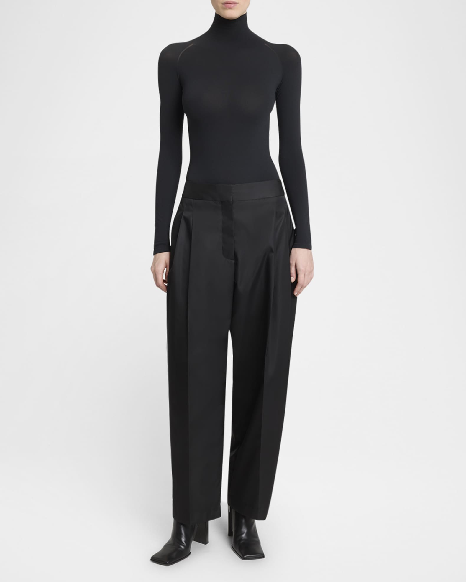 ALAIA Technical Taffeta Tailored Pants | Neiman Marcus