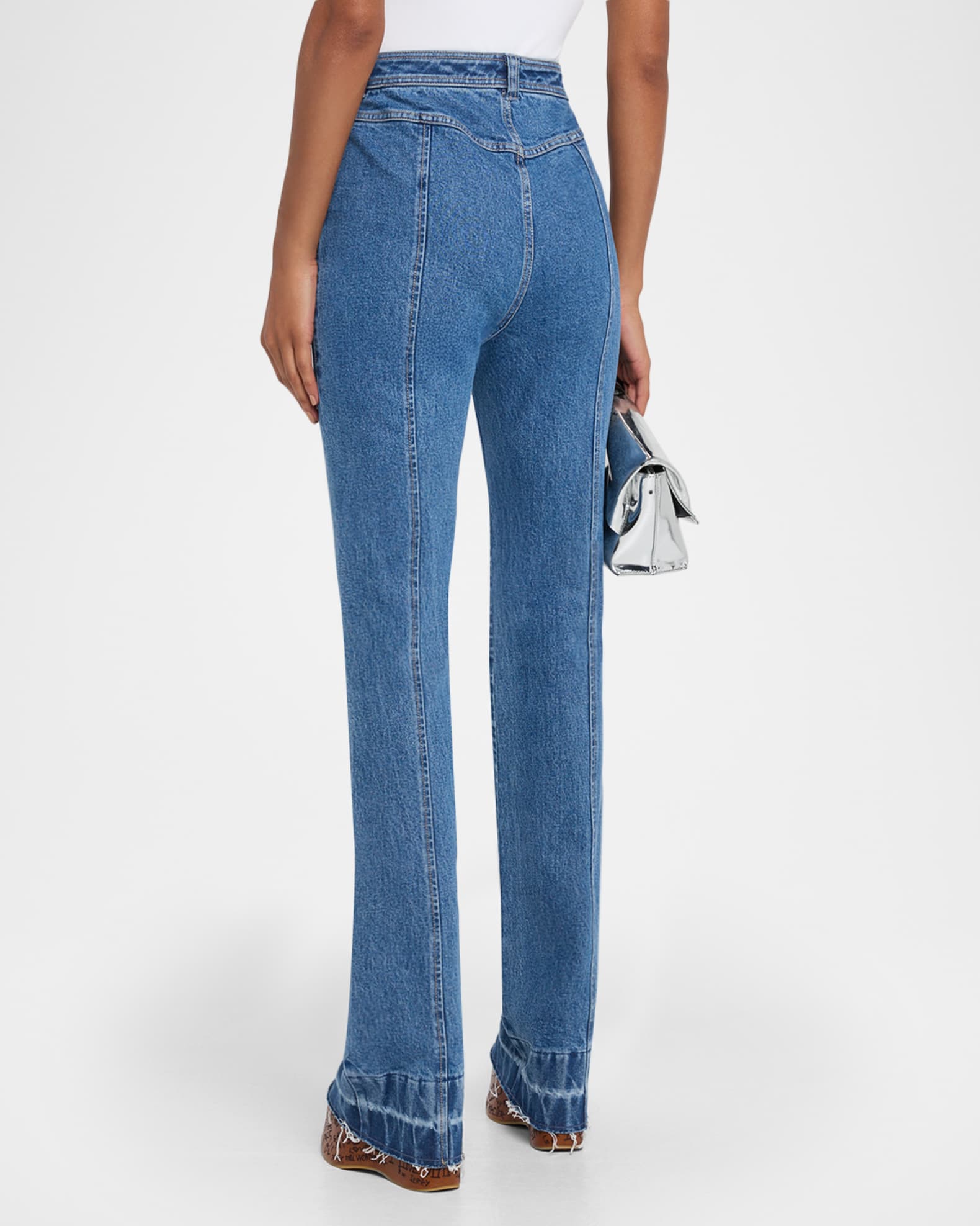 Cinq a Sept Briella Flare Jeans with Released Hem | Neiman Marcus