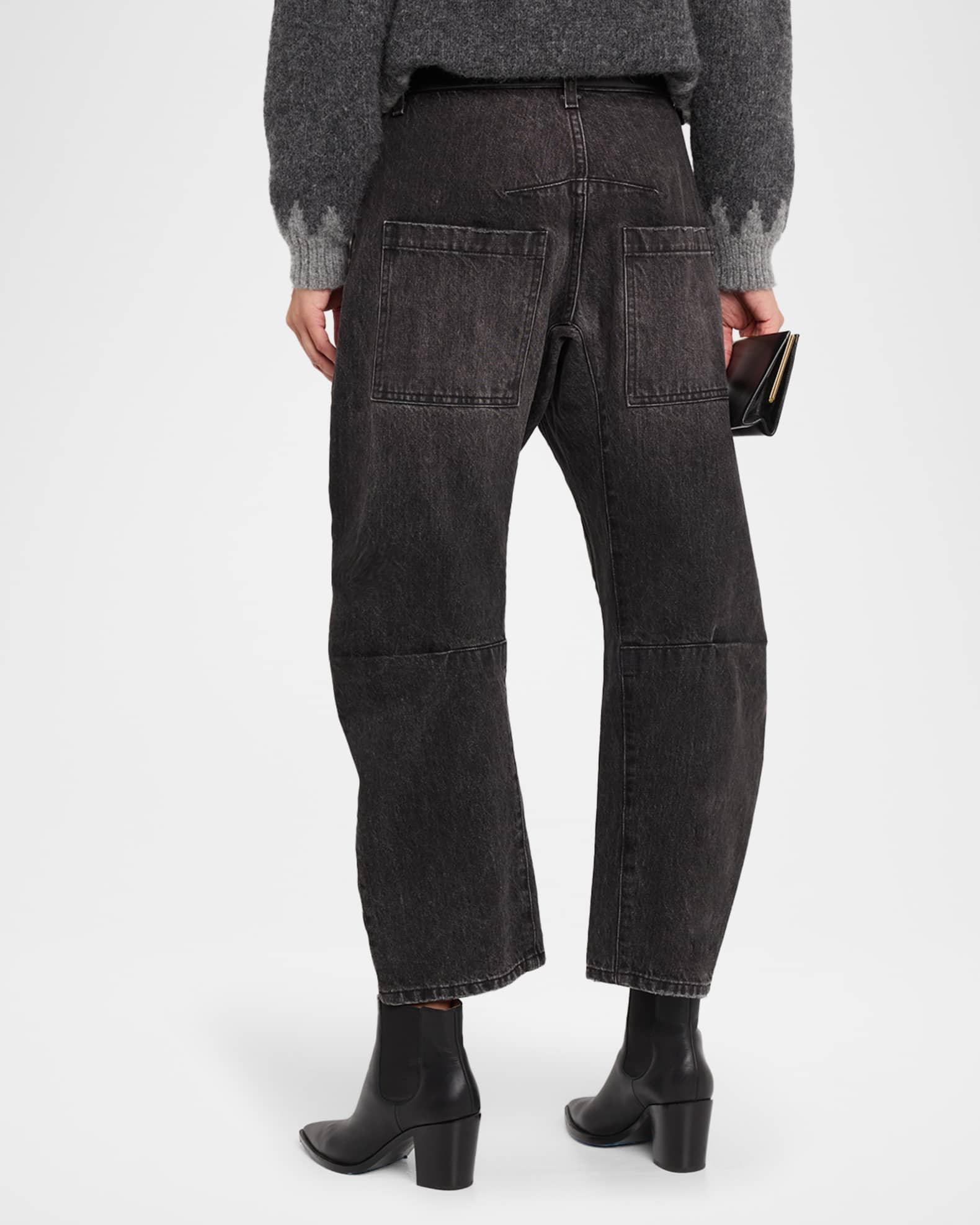 Nili Lotan Shon Barrel-Leg Ankle Jeans | Neiman Marcus