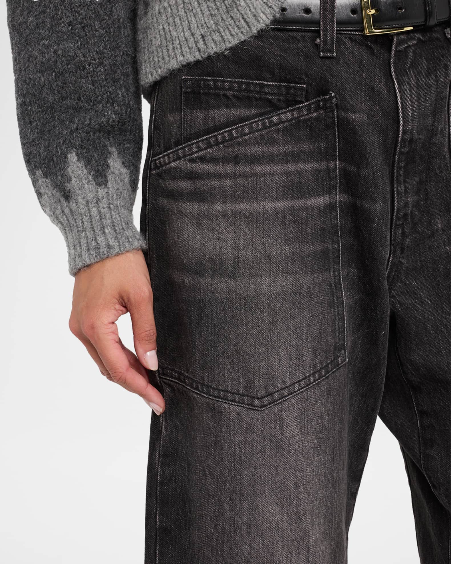 Nili Lotan Shon Barrel-Leg Ankle Jeans | Neiman Marcus