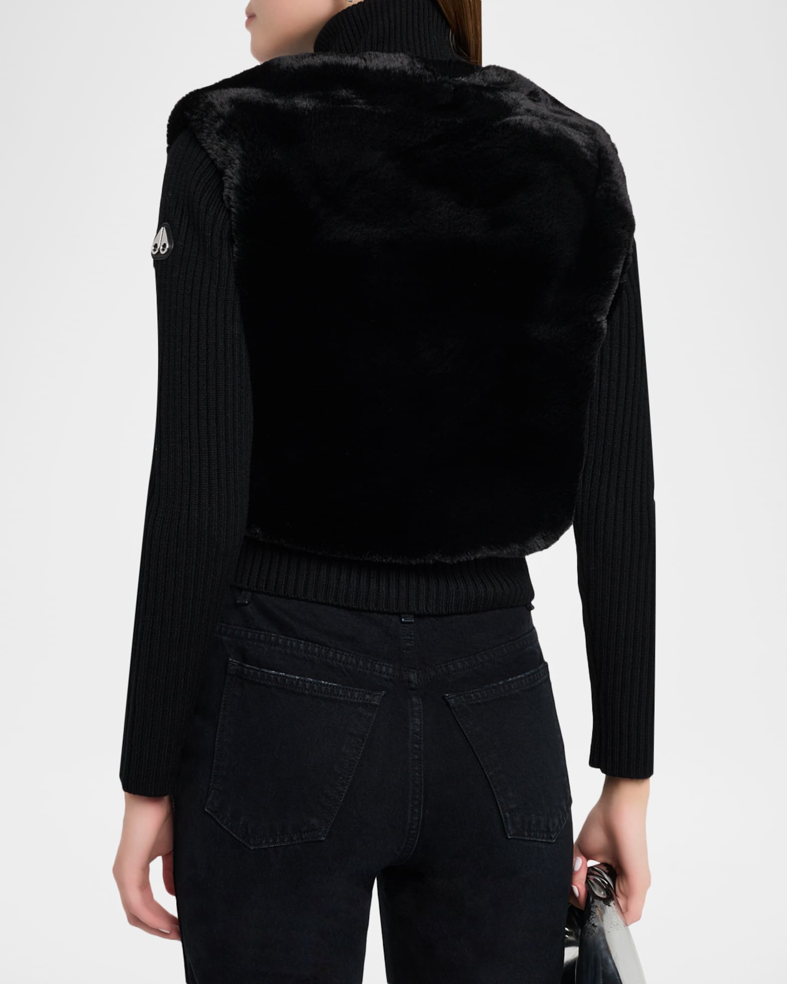 Moose Knuckles Dua Bunny Faux Fur Sweater Jacket | Neiman Marcus